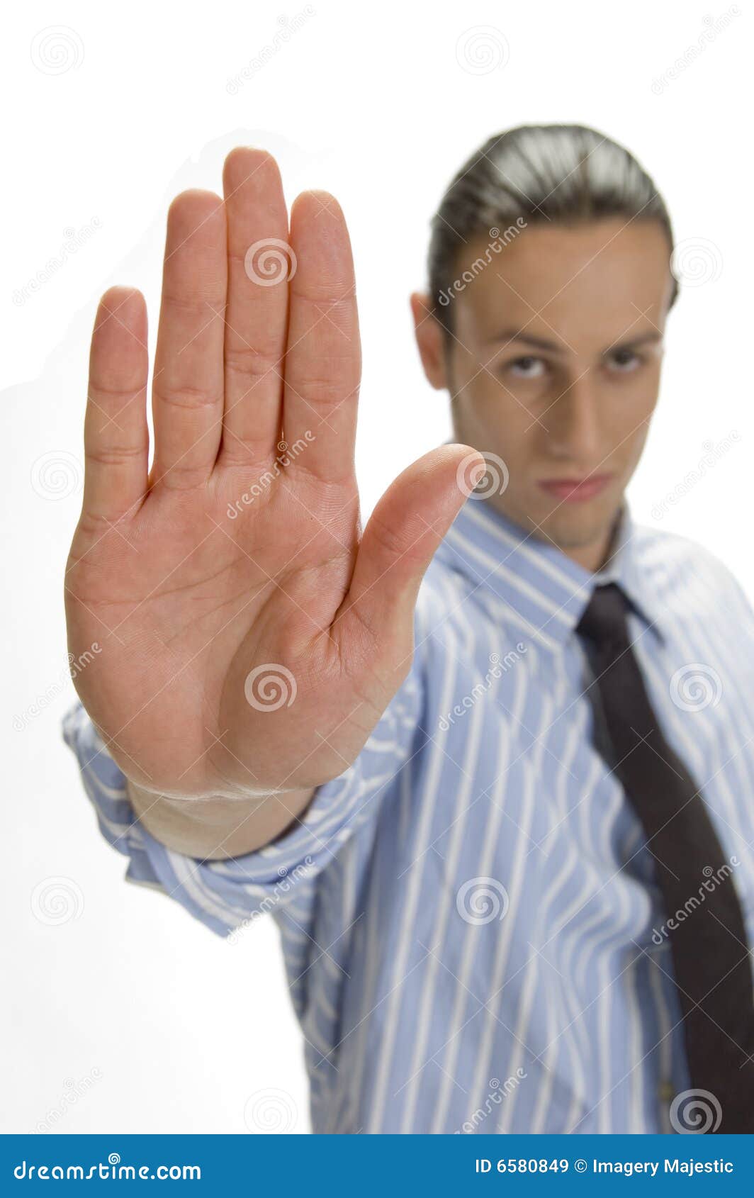 Attractive Man Stopping Someone Stock Image - Image of business, pose ...