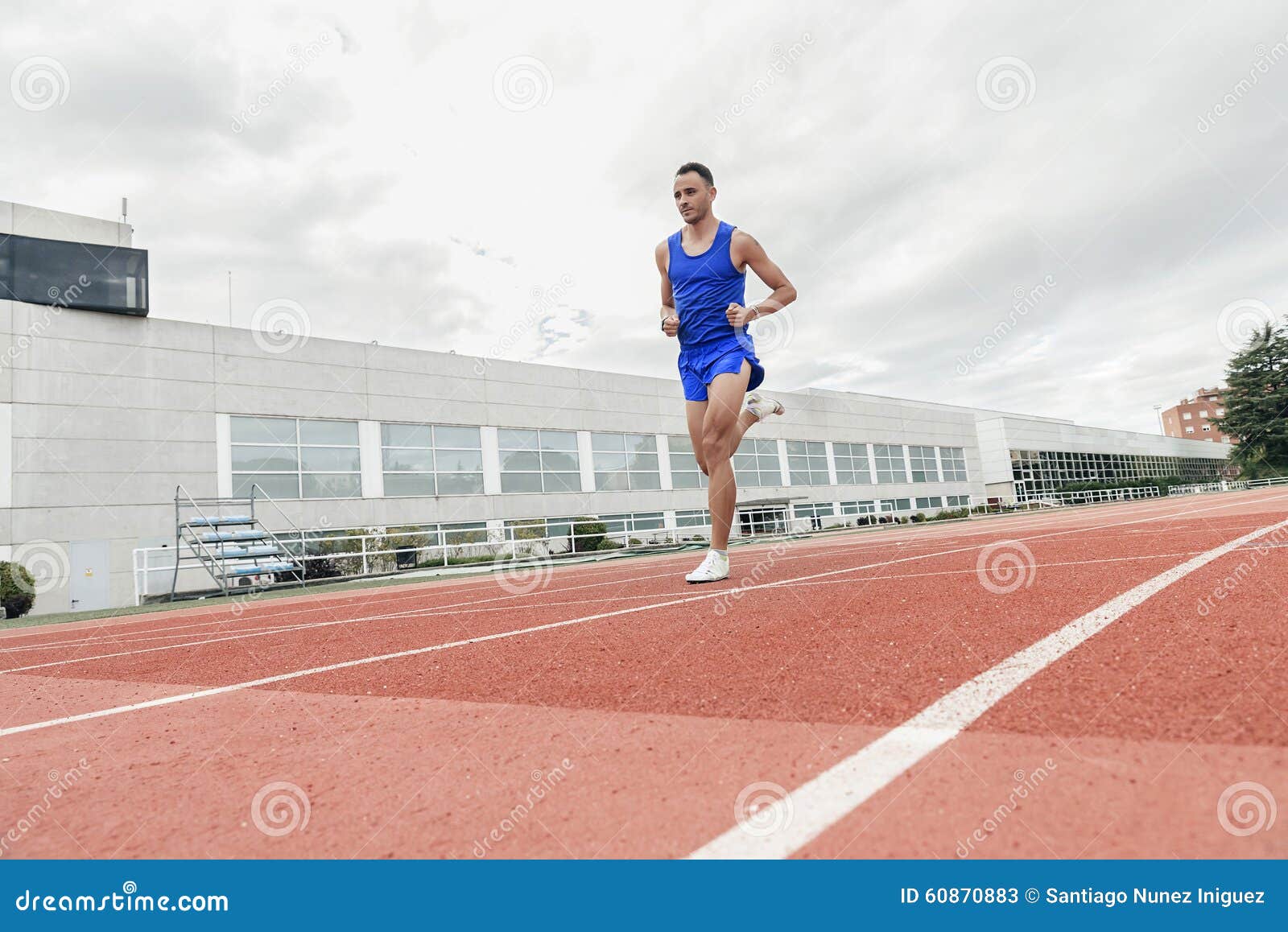 Attractive Man Track Athlete Running on Track Stock Image - Image of ...