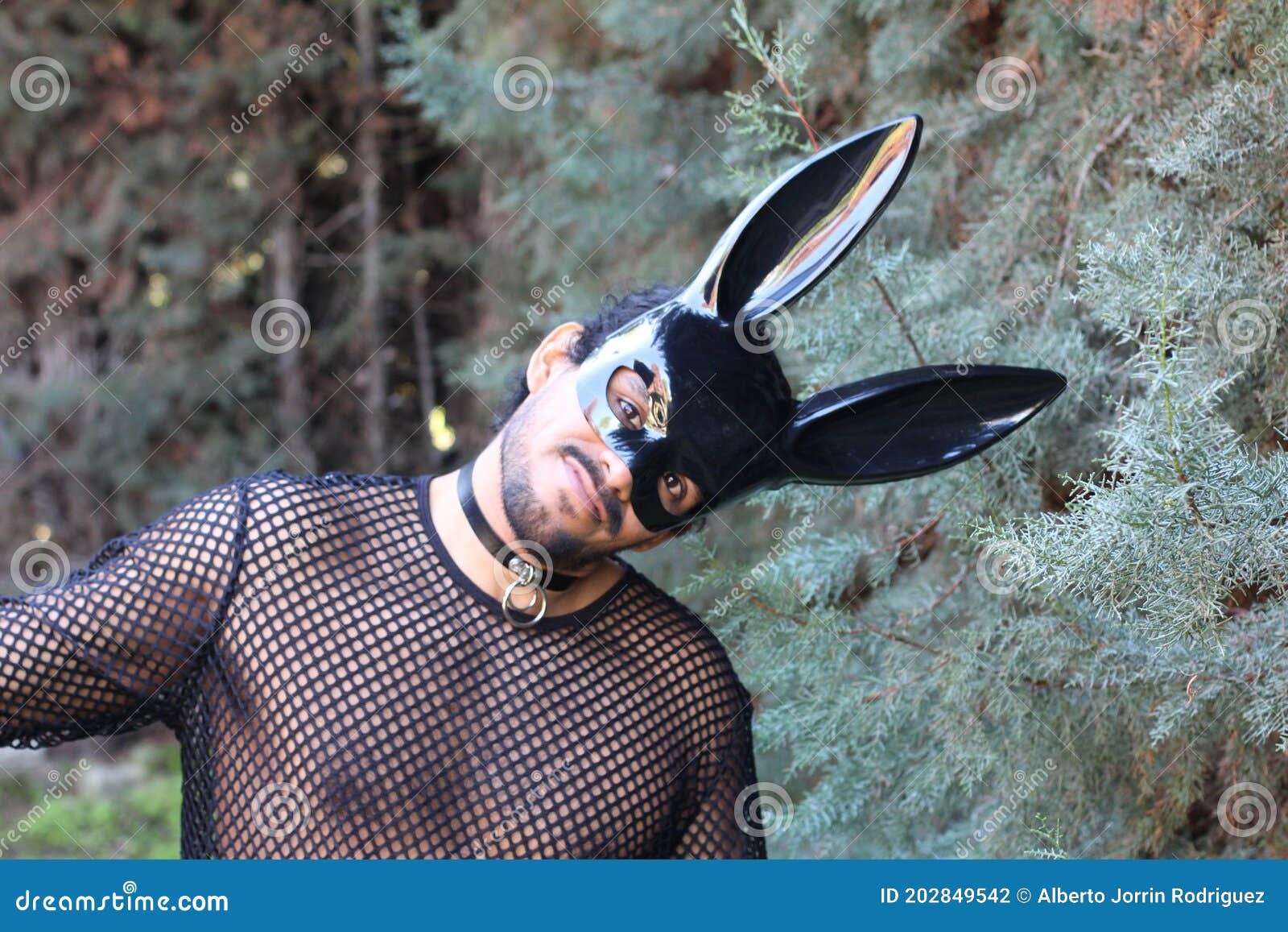 Attractive Man Wearing Bunny Mask Stock Photo - Image of arabic, bunny ...