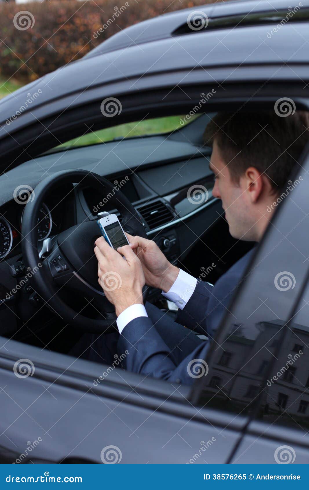 Attractive Man Young Man in the Car Stock Image - Image of model ...