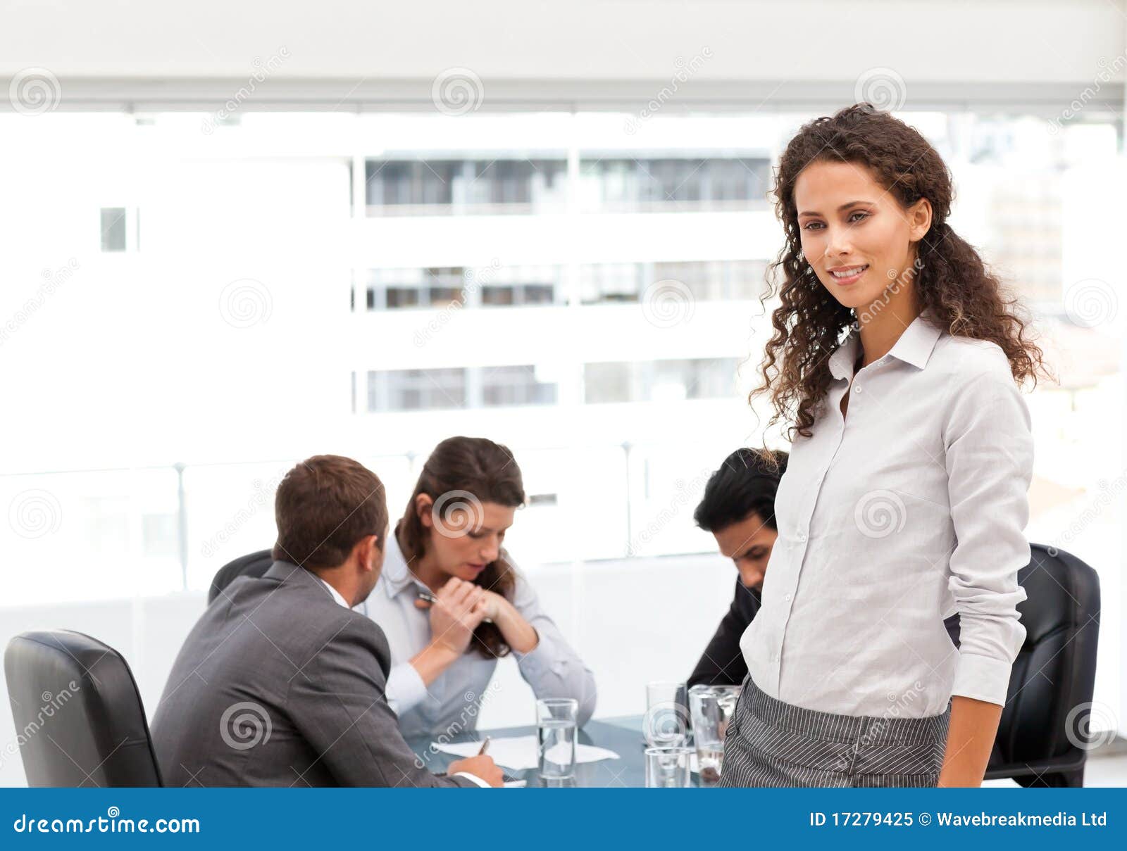 Attractive Manager Standing in the Office Stock Image - Image of ...