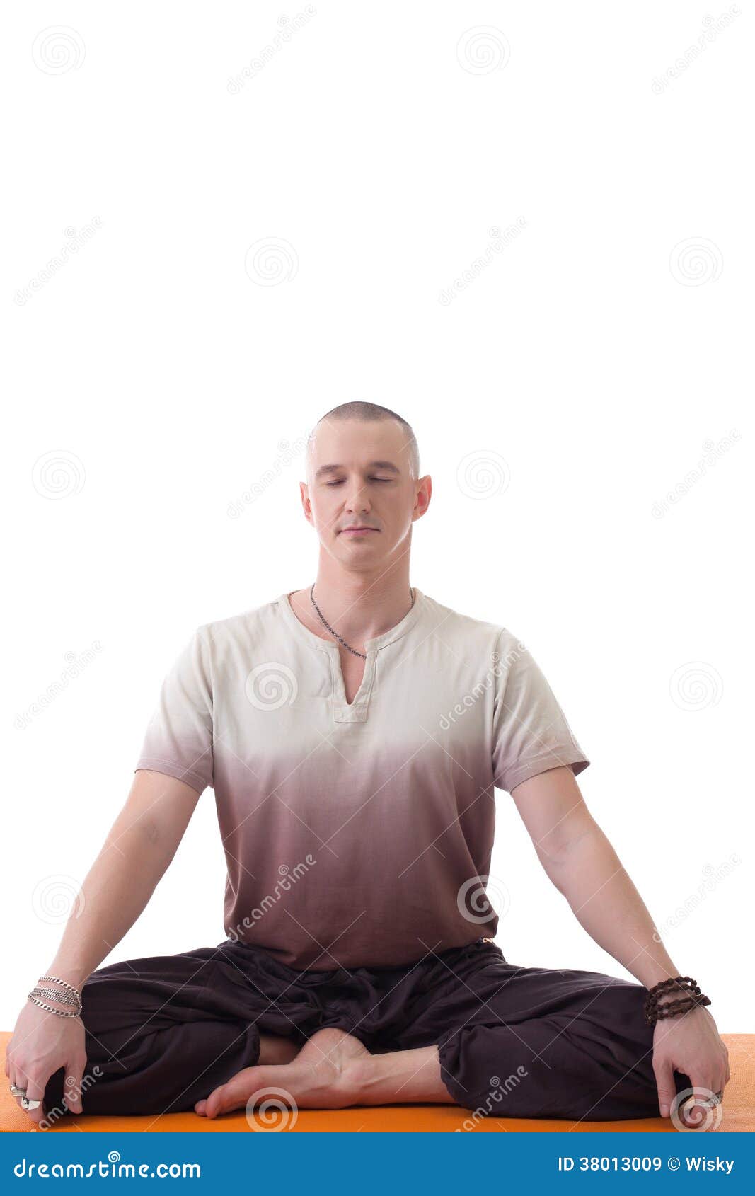 Attractive Meditator Man Posing in Lotus Posture Stock Image - Image of ...