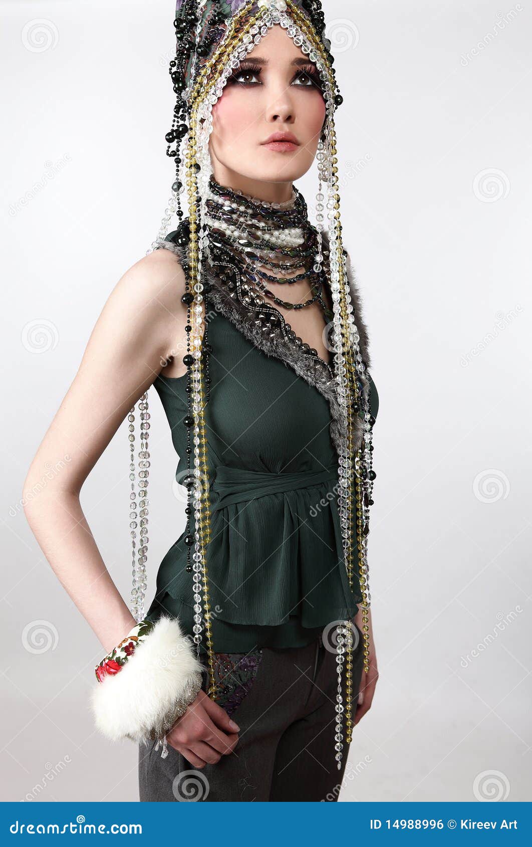 Attractive Model in Exclusive Design Clothes Stock Photo - Image of ...