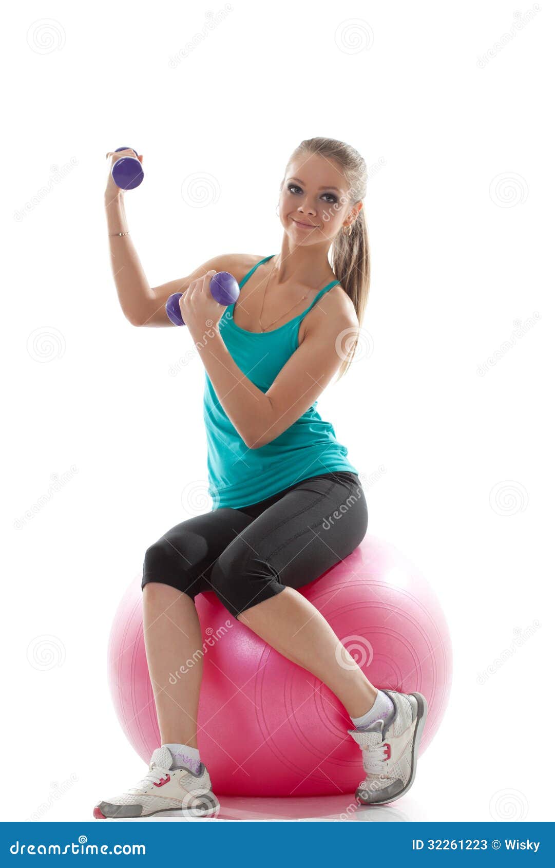 Attractive Model Posing with Sports Equipment Stock Image - Image of ...
