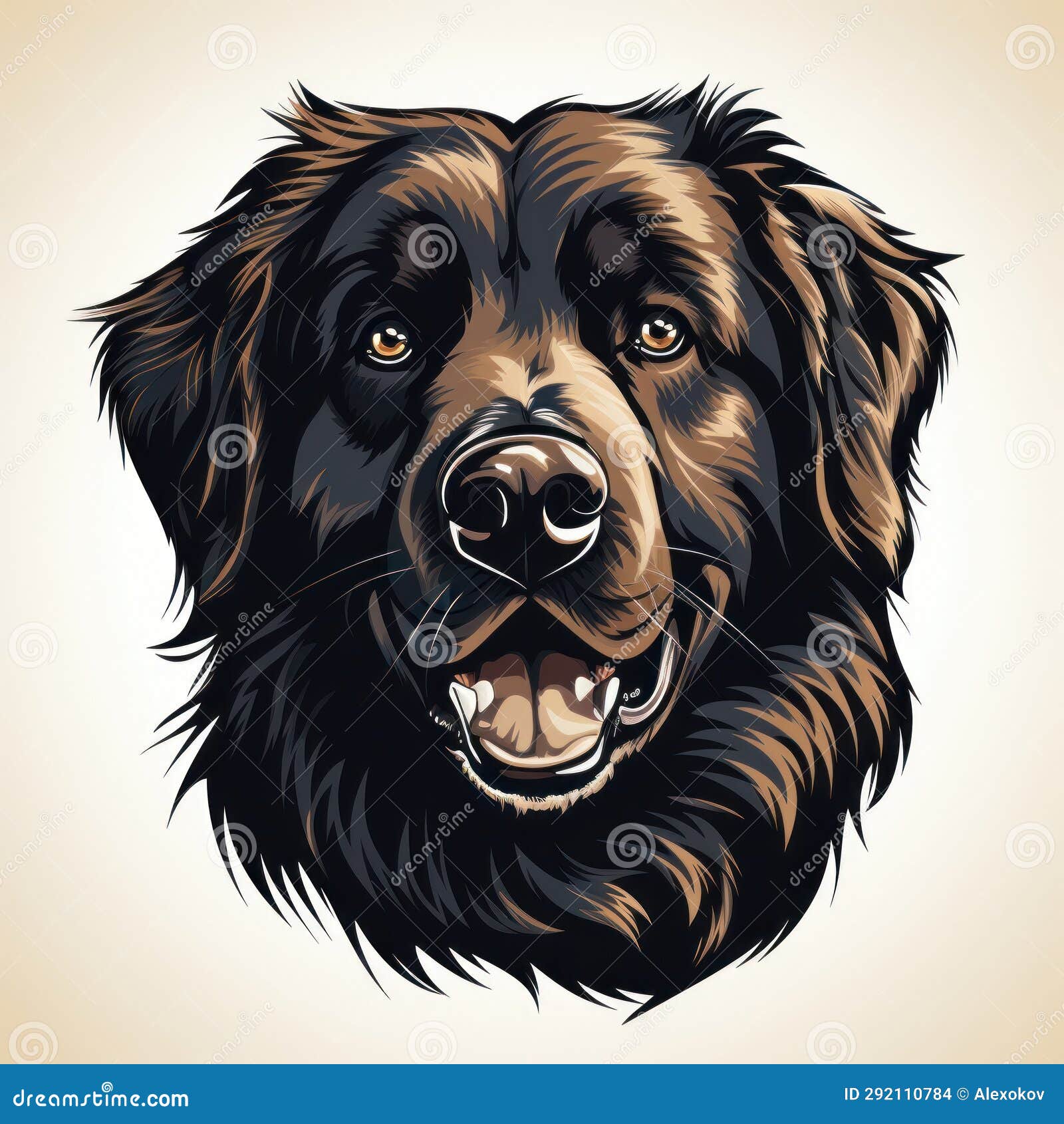 Attractive Newfoundland Dog Logo AI Generated Stock Illustration ...