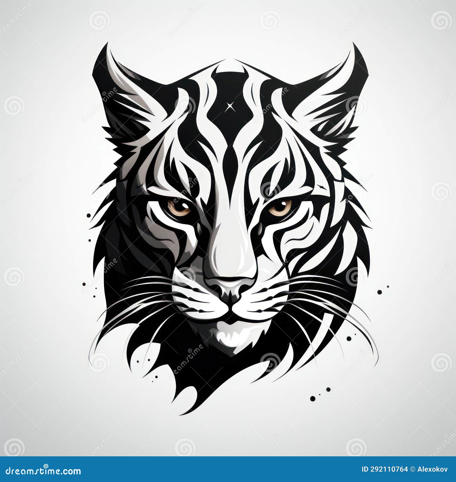 Attractive Ocelot Logo Design AI Generated Stock Illustration ...