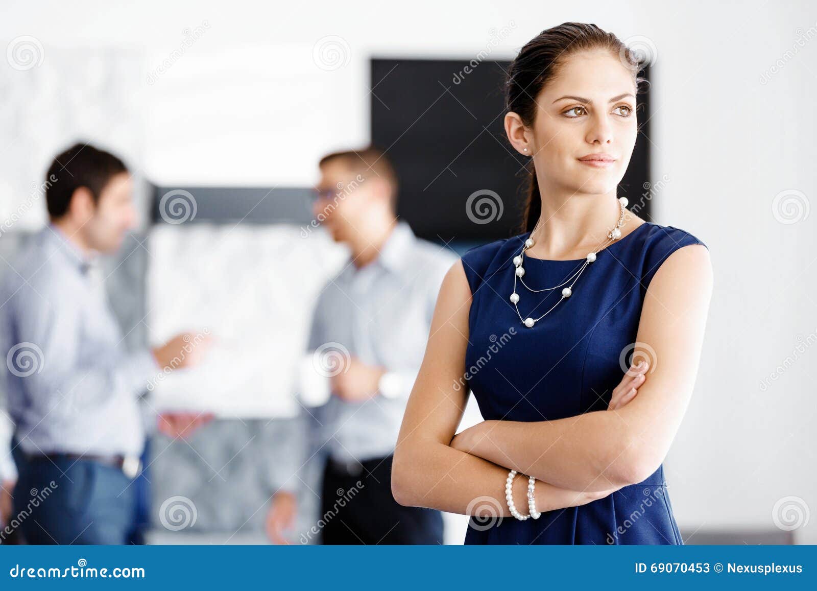 Attractive Office Worker Standing Stock Image - Image of businesswoman ...