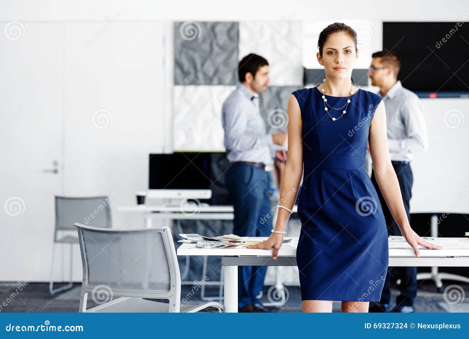 Attractive Office Worker Standing Stock Photo - Image of happy, success ...