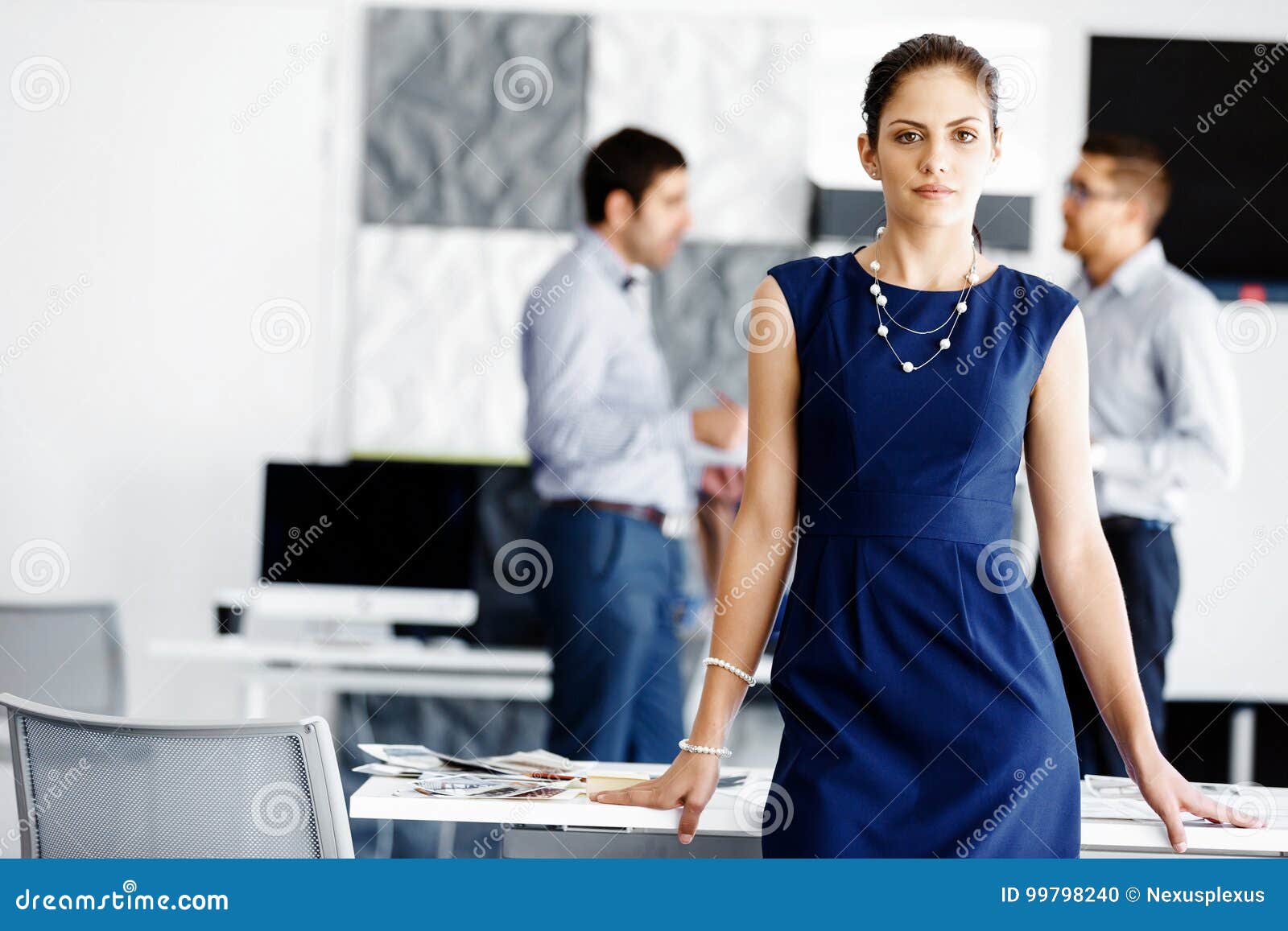 Attractive Office Worker Standing Stock Photo - Image of standing ...