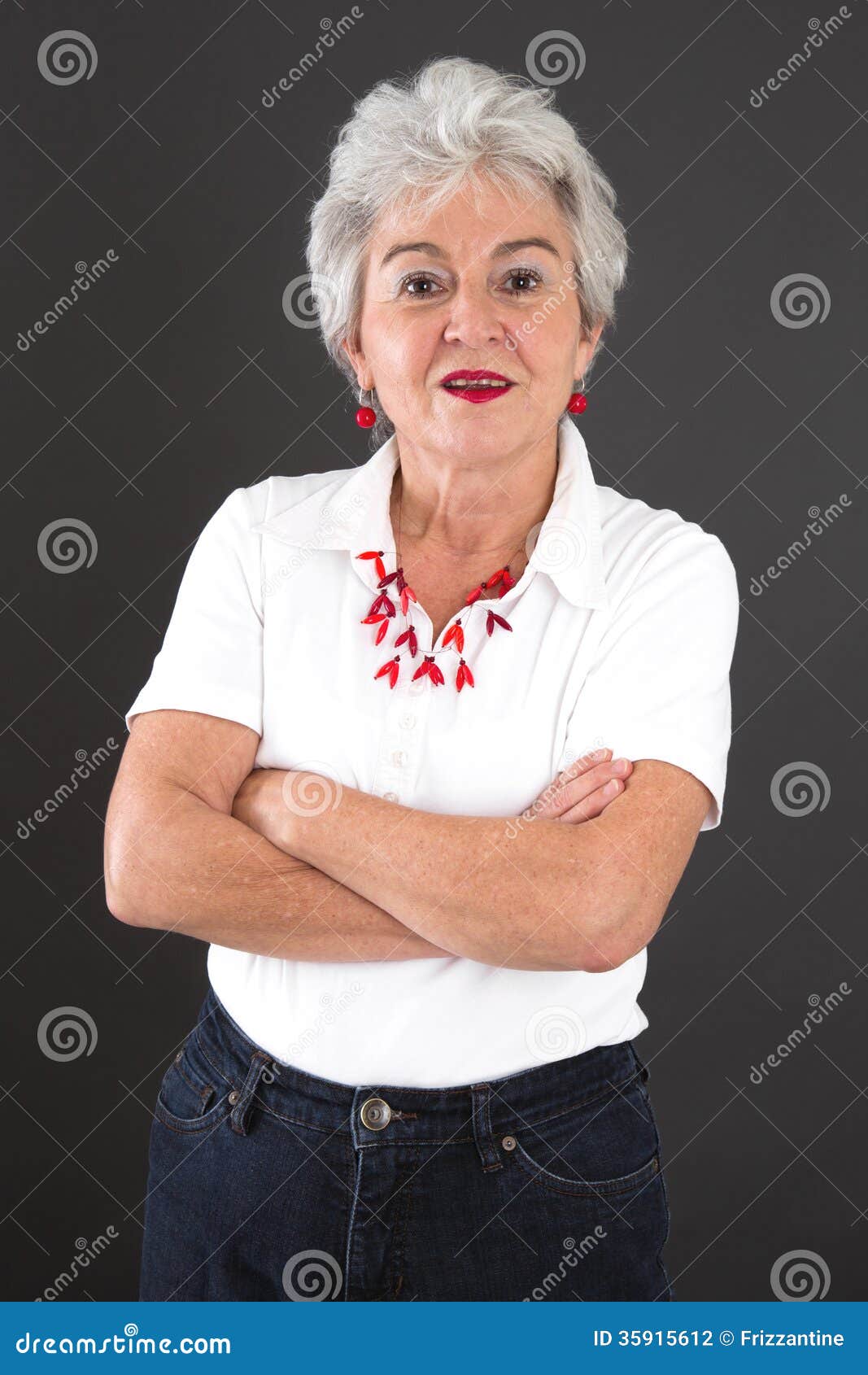 Attractive Older Lady Looks Questioningly Stock Photo - Image of ...