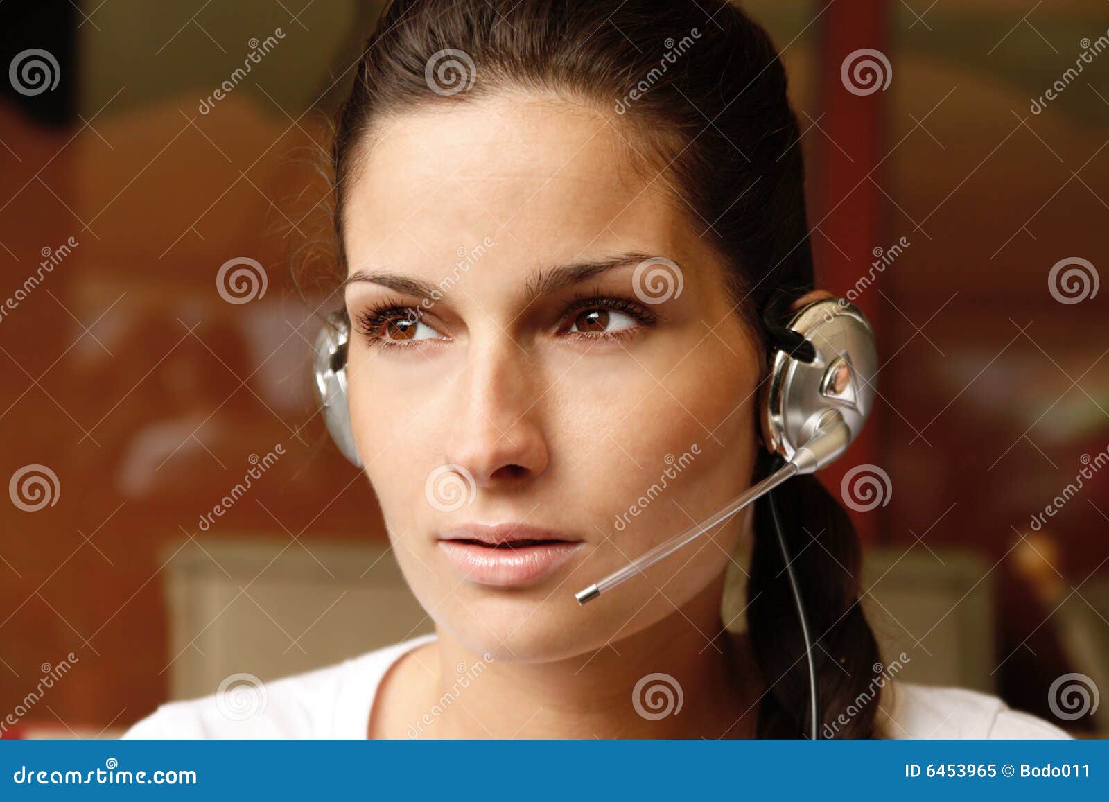 Attractive Operator with Headset Stock Image - Image of helpful ...
