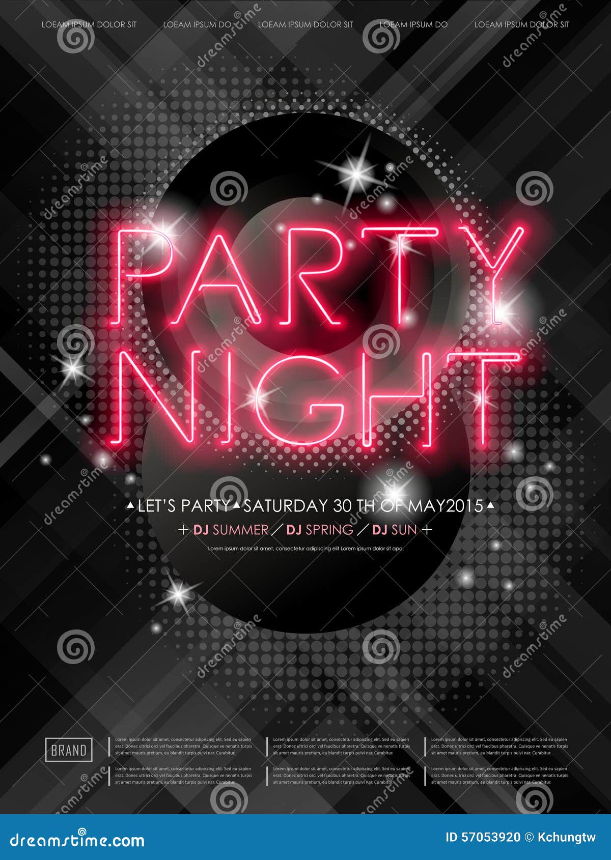 Attractive Party Night Poster Design Stock Vector - Illustration of ...