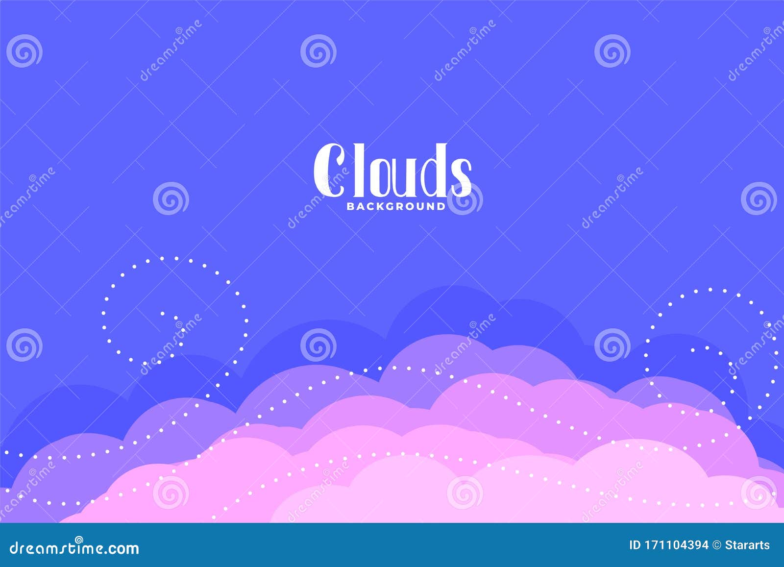 Attractive Pastel Color Clouds Purple Background Design Stock Vector ...