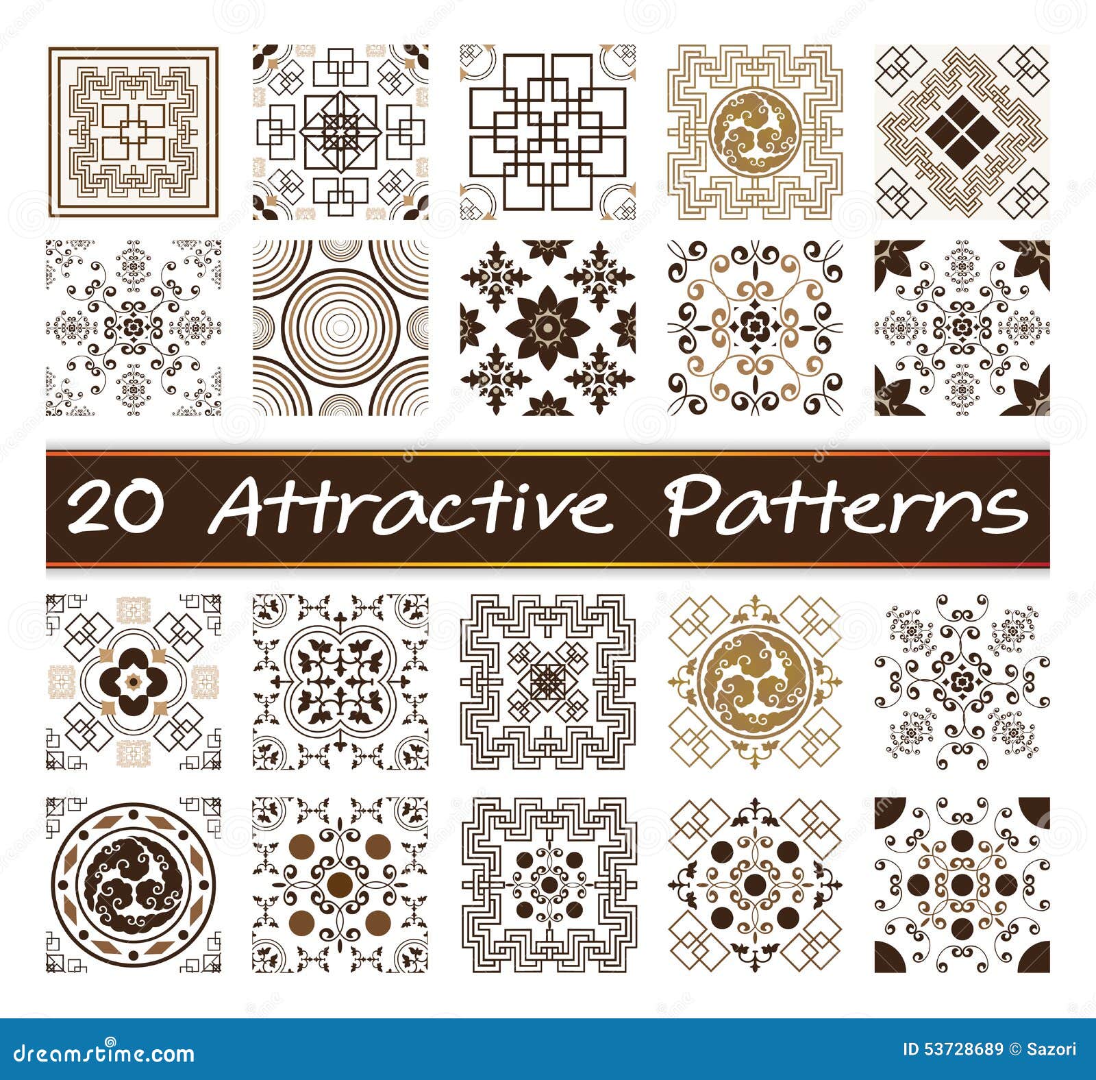 20 attractive patterns stock illustration. Illustration of design ...