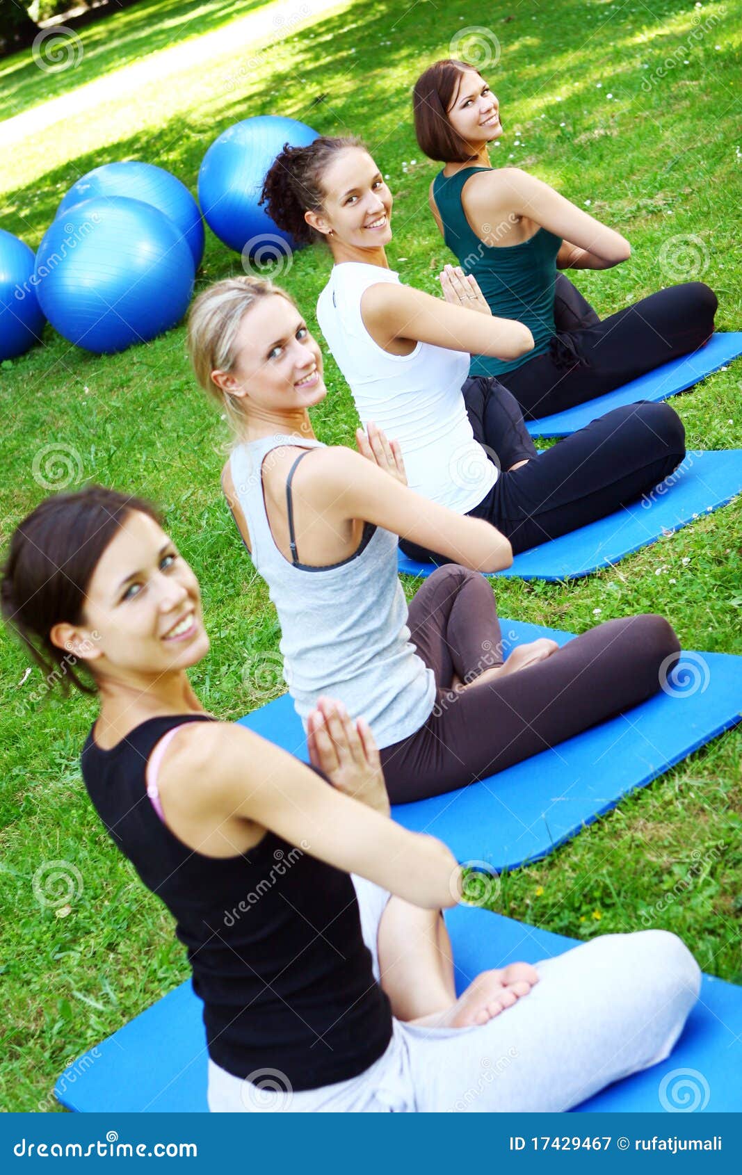 Attractive People Doing Fitness Exercises Stock Image - Image of ...