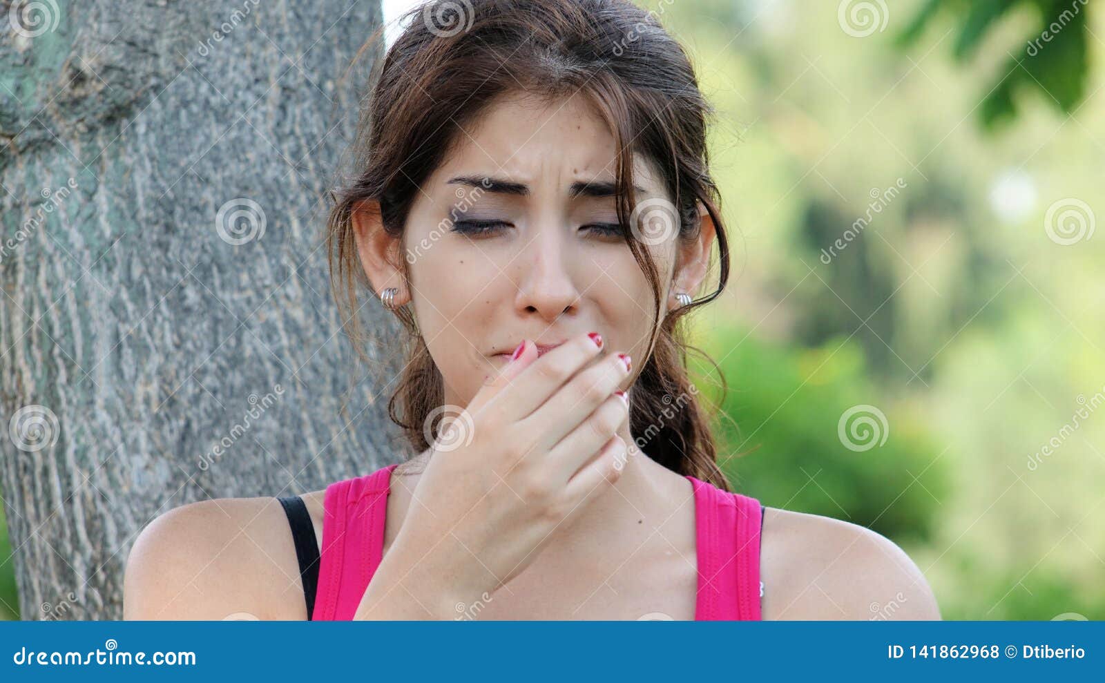 Attractive Peruvian Female Crying Stock Photo - Image of good, feelings ...