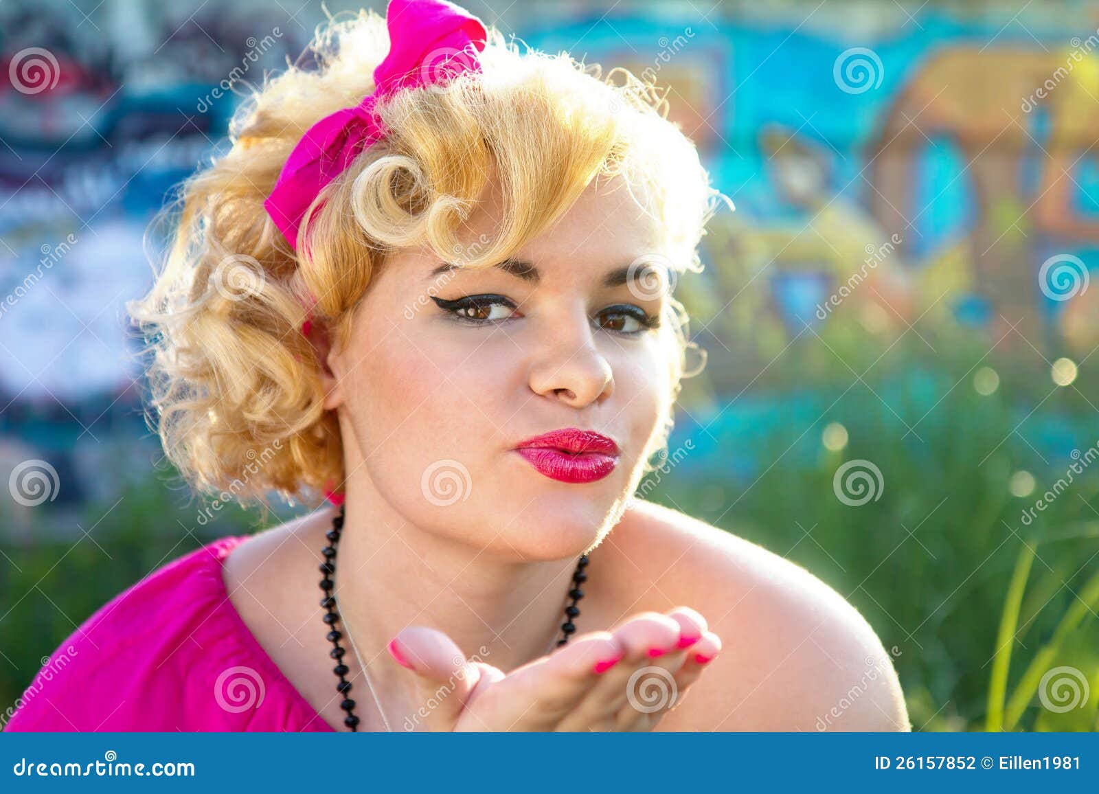 Attractive Pin-up Girl Blowing a Kiss Stock Photo - Image of girl ... Attractive Pin-up Girl Blowing a Kiss Stock Photo - Image of girl ...