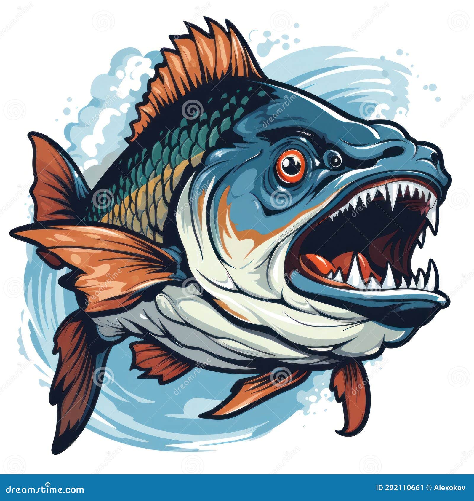 Attractive Piranha Logo Design AI Generated Stock Illustration ...