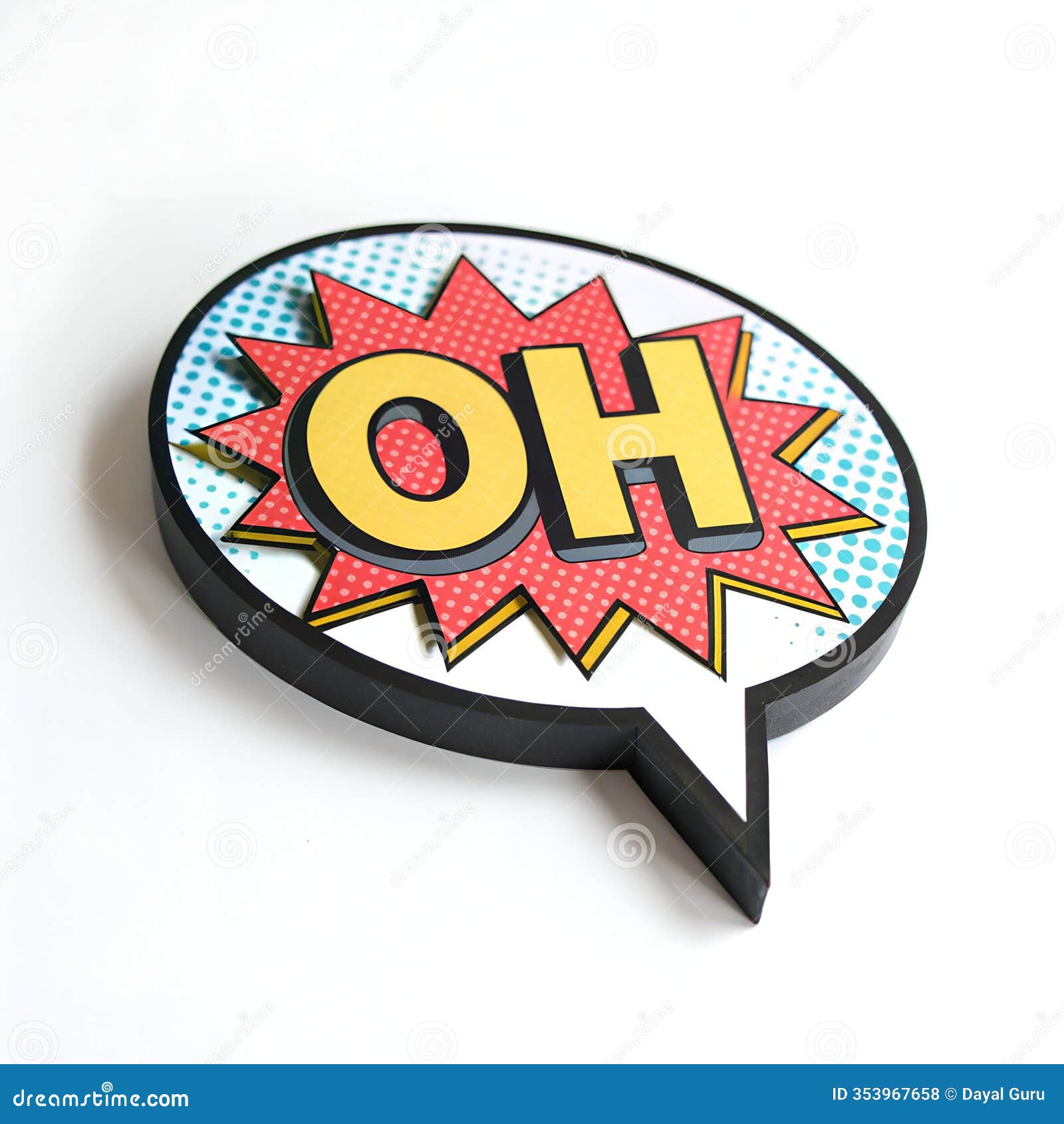 Attractive Pop Art Retro Comic Speech Bubble with OH Text Expression ...
