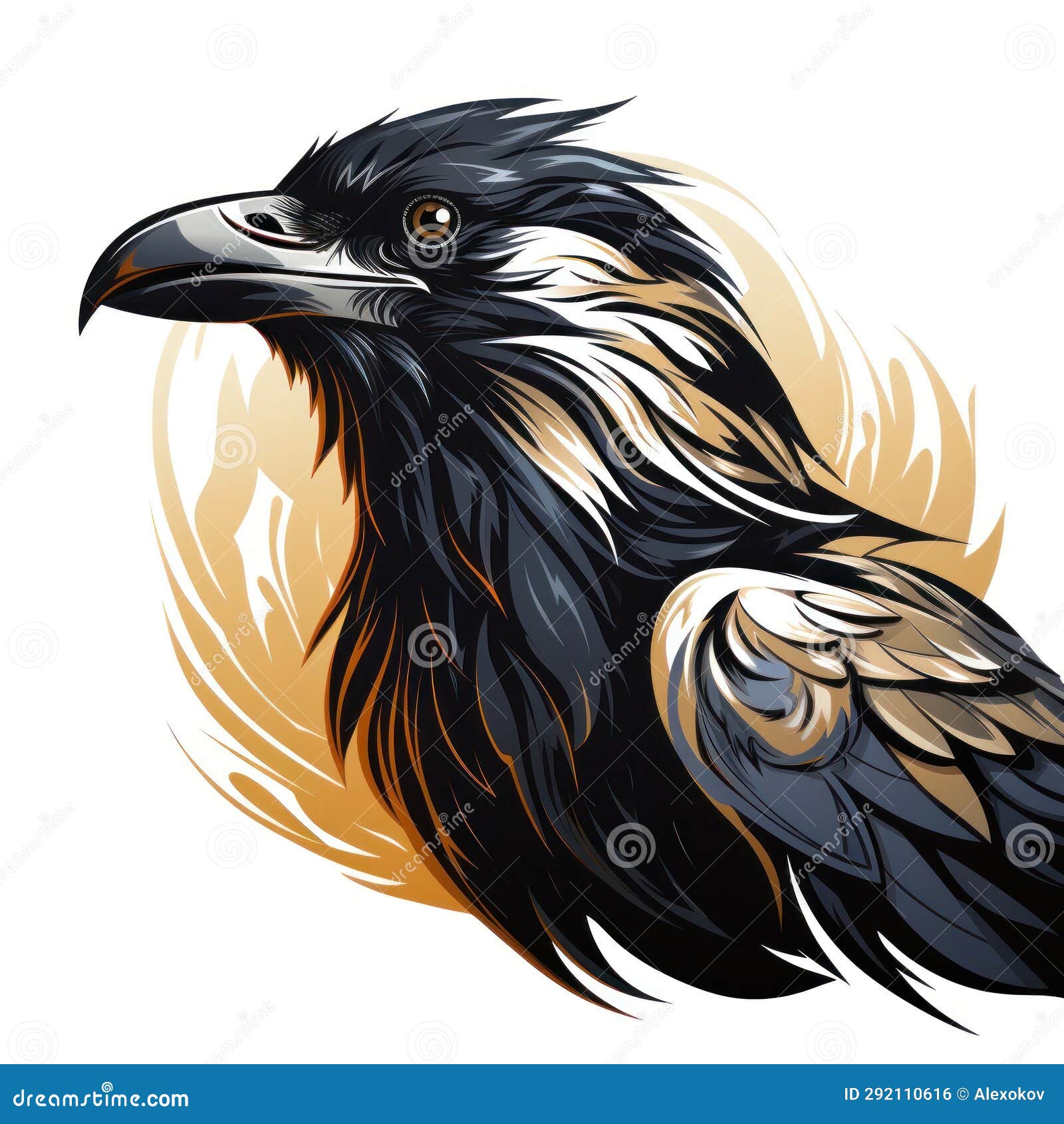 Attractive Raven Logo Design AI Generated Stock Illustration ...