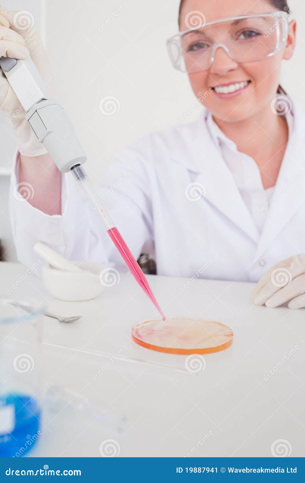 Attractive Red-haired Scientist Using a Pipette Stock Image - Image of ...