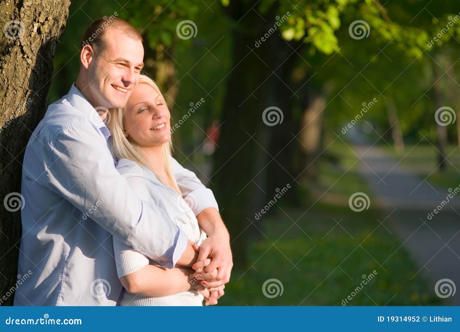 Attractive Romantic Couple in Sunset Light. Stock Photo - Image of ...