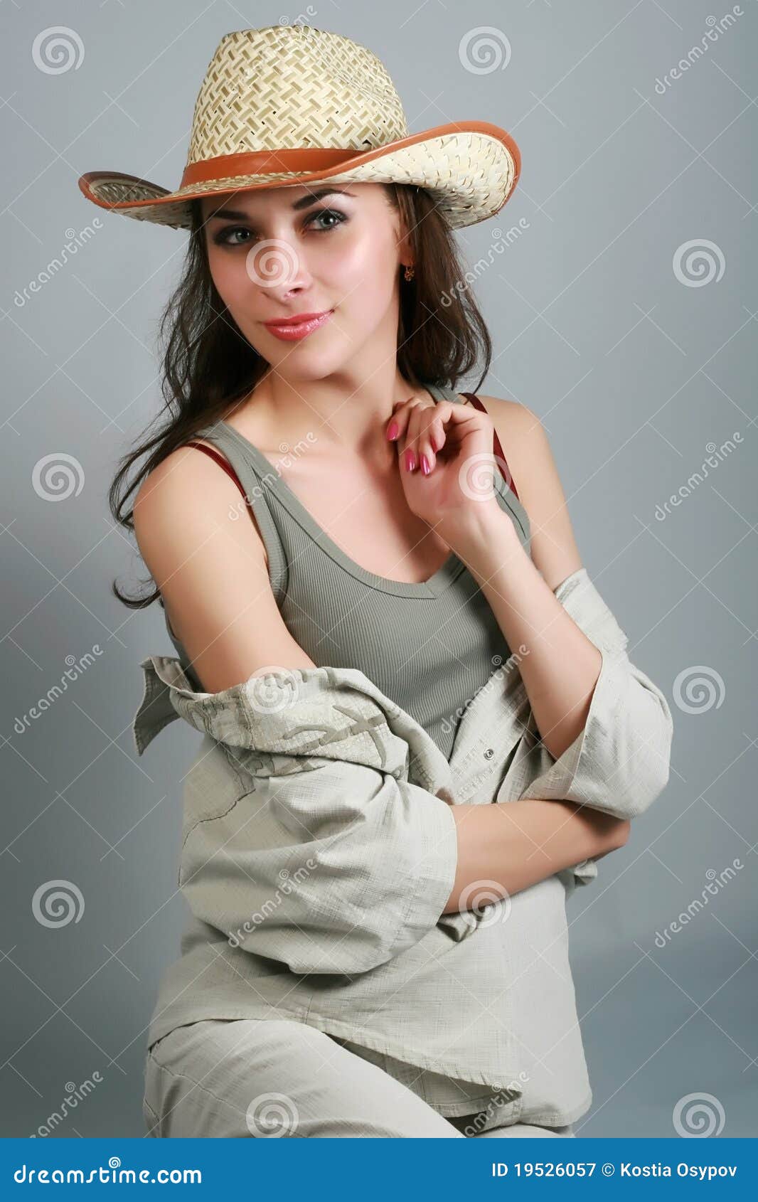 Attractive rural girl stock image. Image of flirt, brunette - 19526057