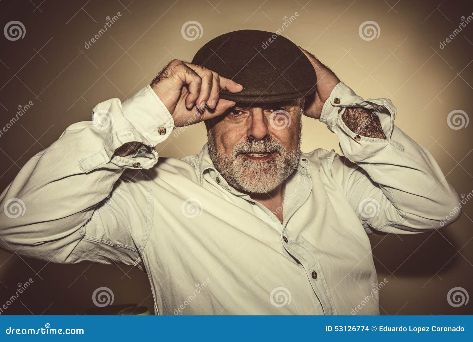 Attractive Senior with White Beard Stock Photo - Image of alone, smile ...