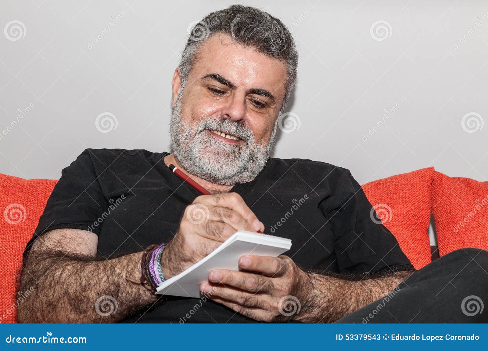 Attractive Senior with White Beard Stock Image - Image of studio ...