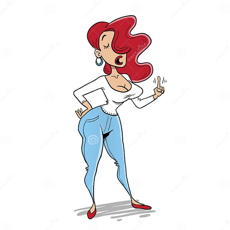 Attractive Young Lady Saying No Stock Vector Illustration Of Drawing