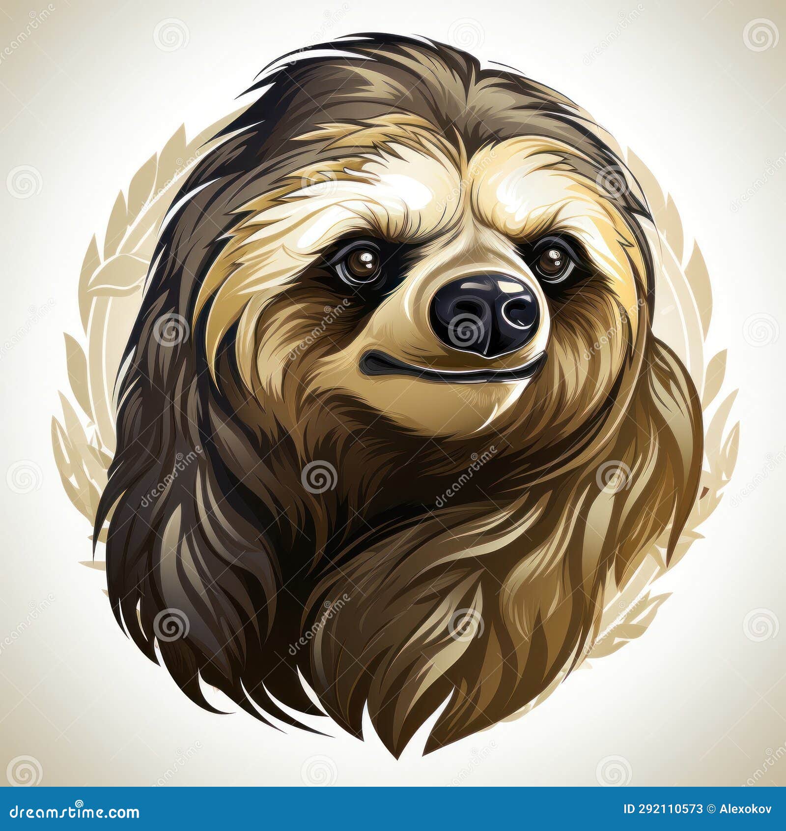 Attractive Sloth Logo Design AI Generated Stock Illustration ...