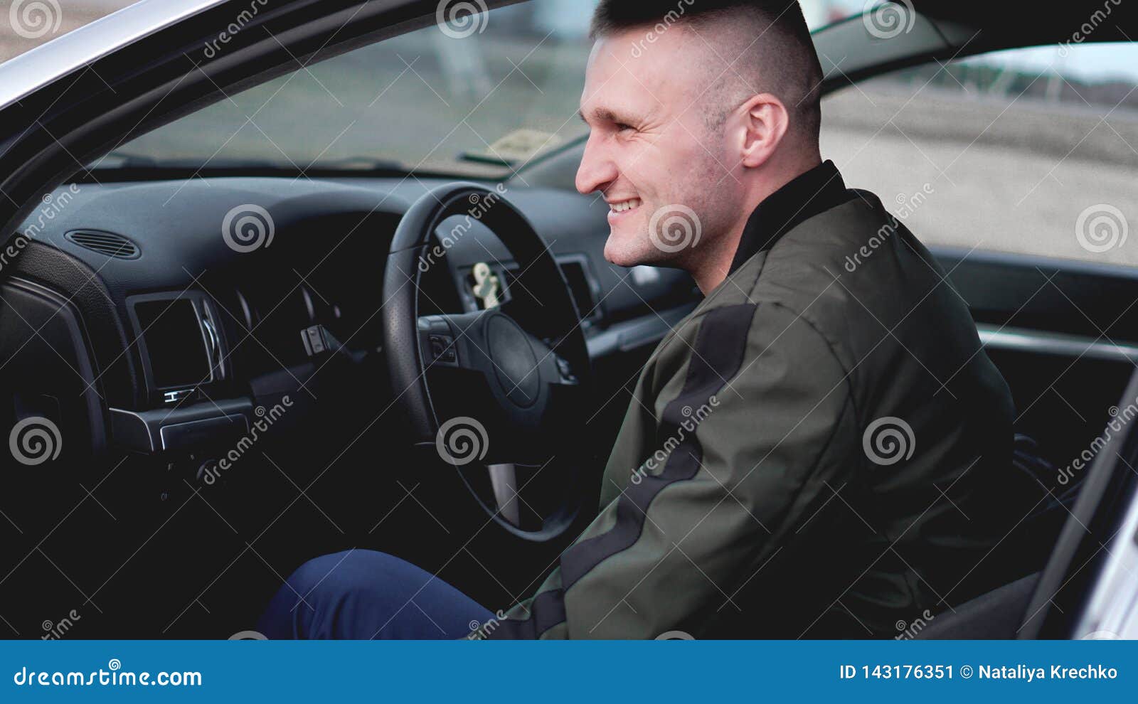Attractive Smiling Young Man in a Car Stock Image - Image of male ... Attractive Smiling Young Man in a Car Stock Image - Image of male ...