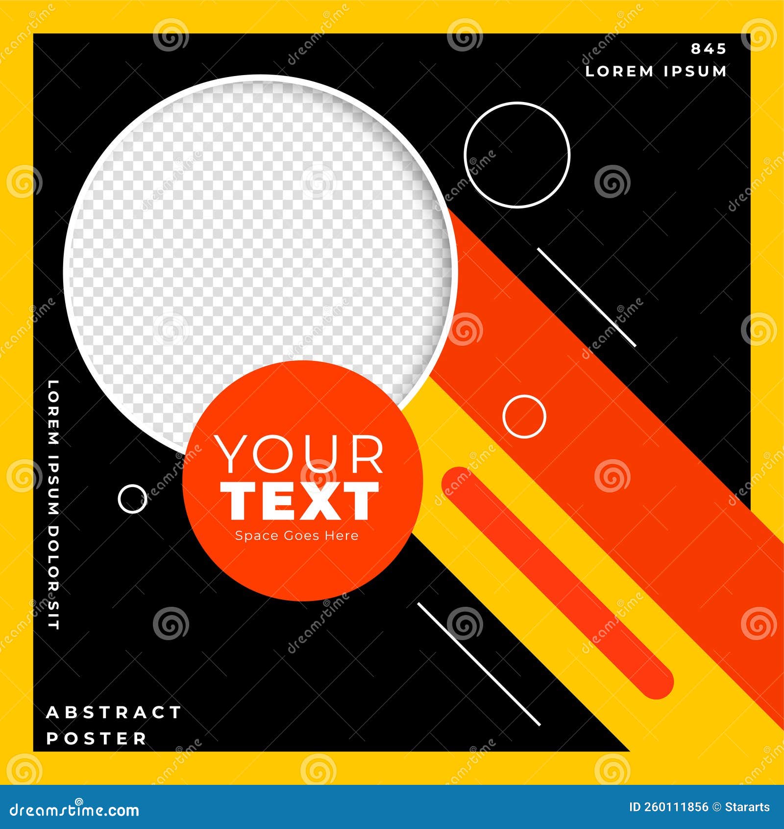 Attractive Social Media Post Banner in Bold Colors Stock Illustration ...