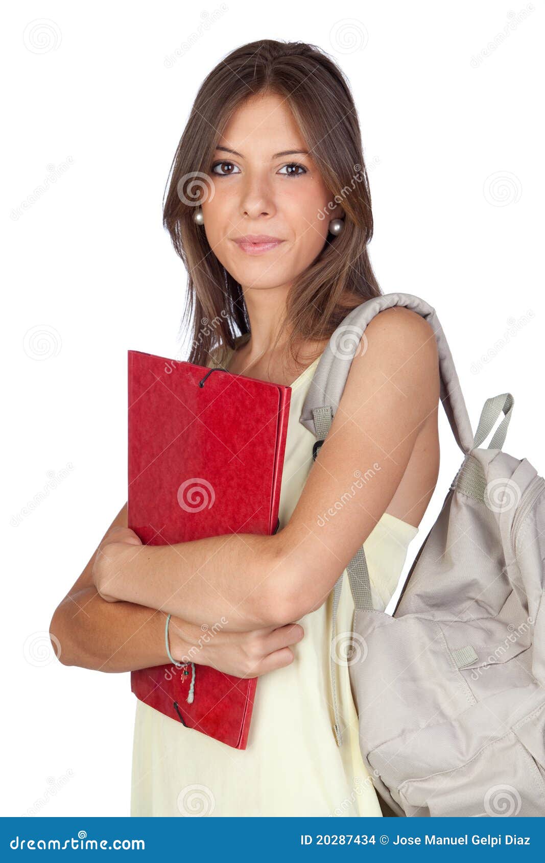 Attractive student girl stock photo. Image of folder - 20287434