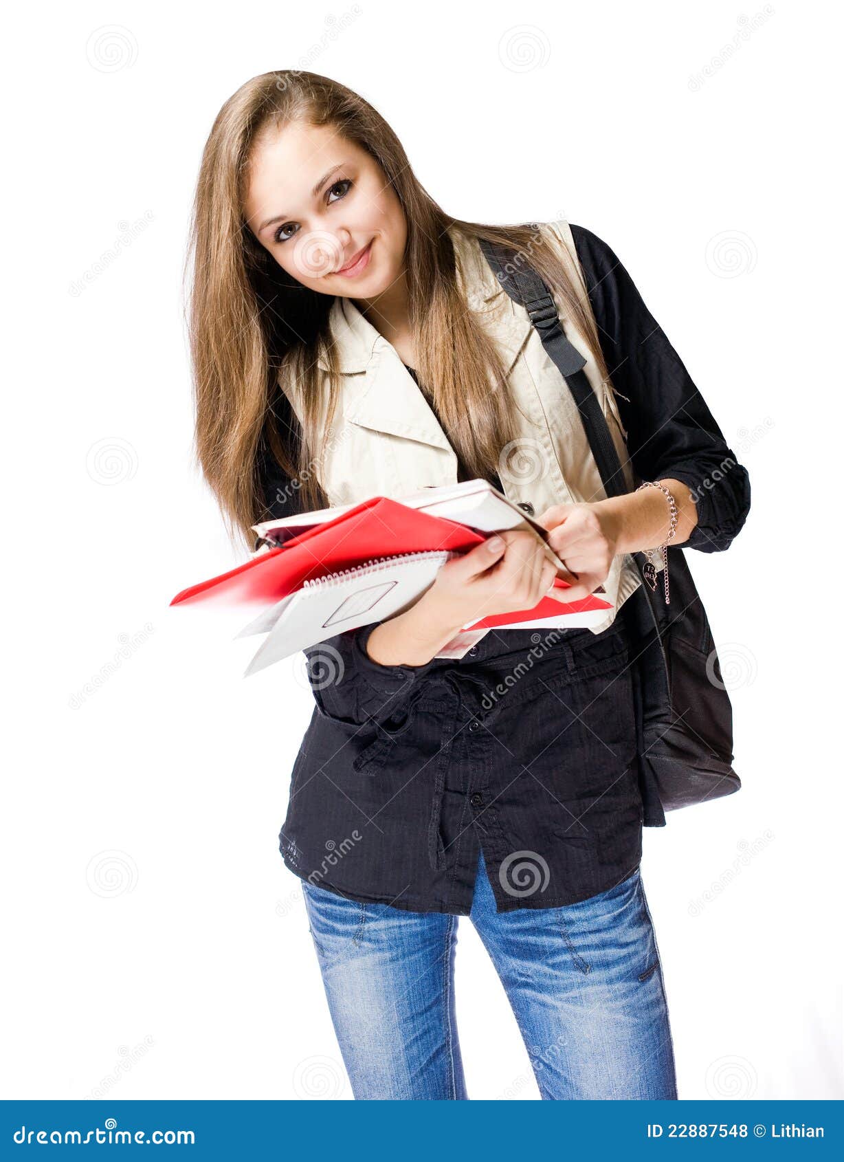 Attractive Student Girl Studying. Stock Photo - Image of black, female ...