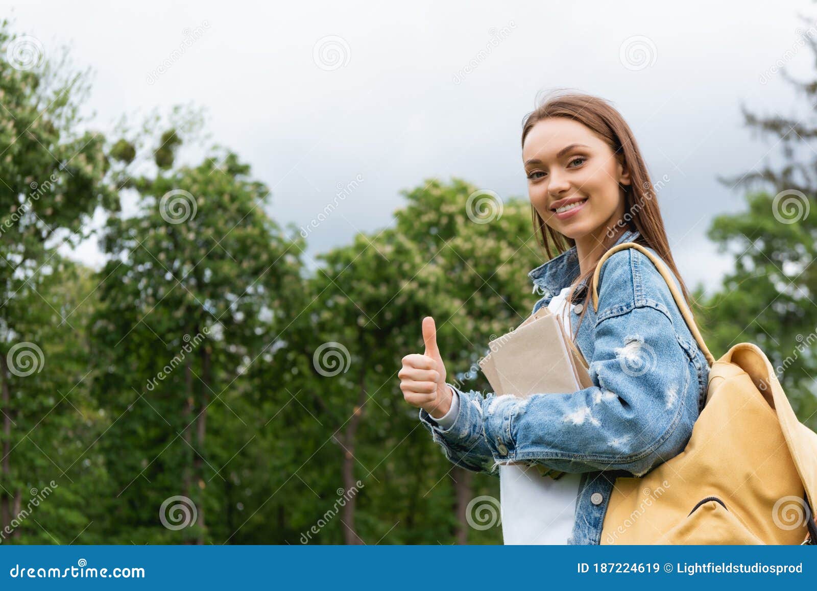 And Attractive Student Looking at Camera Stock Image - Image of outside ...