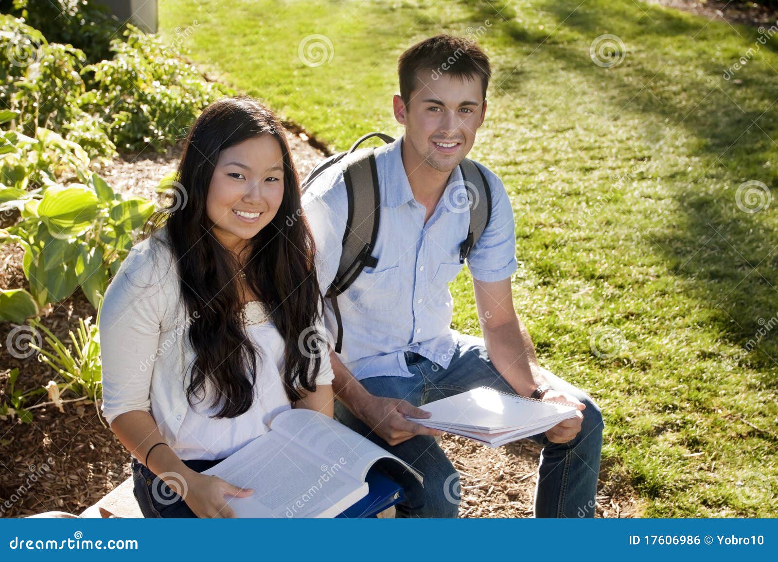 Attractive Students Studying Stock Photo - Image of asian, connect ...