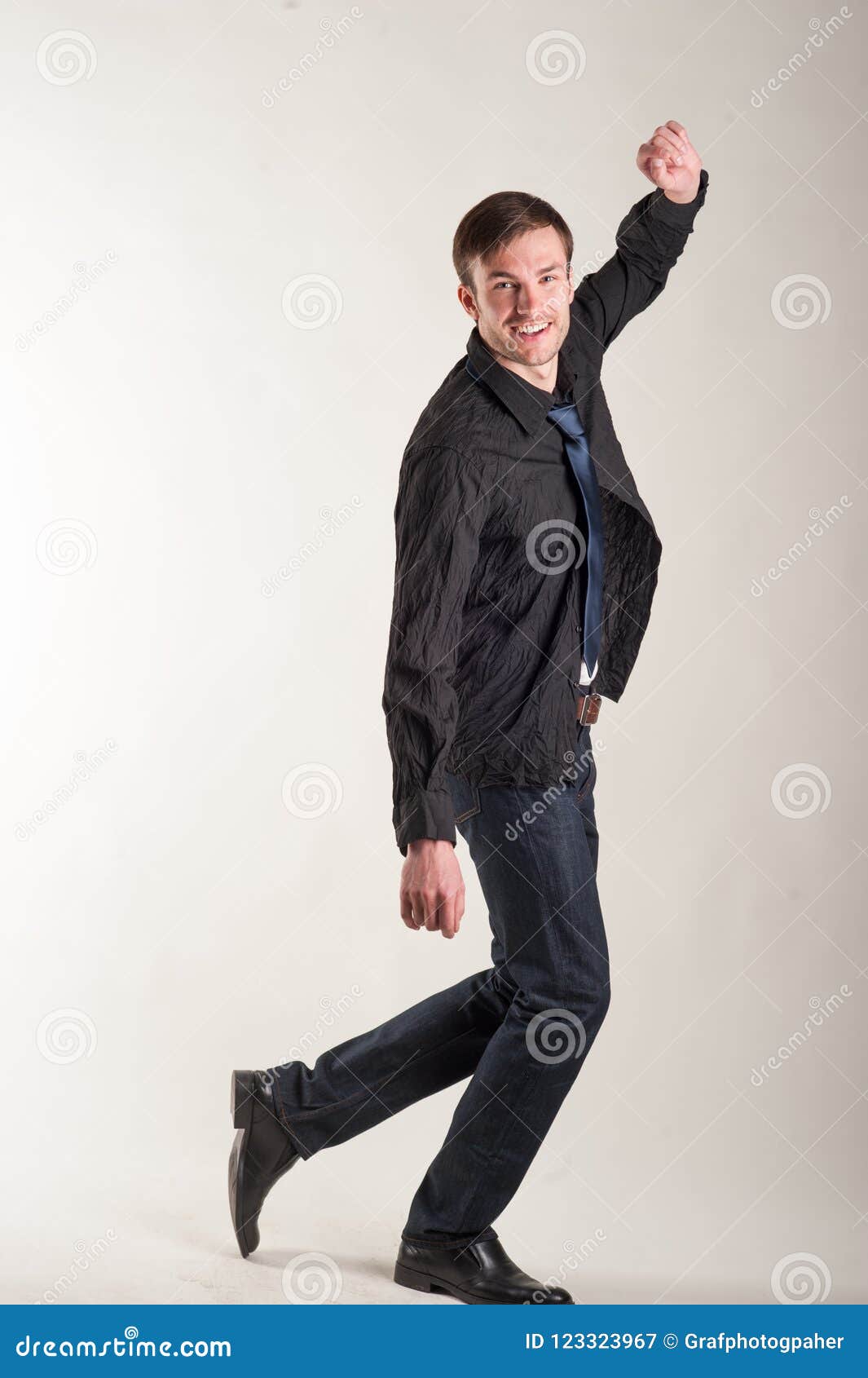 Attractive Successful Entrepreneur is Actively Moving in Front O Stock ...