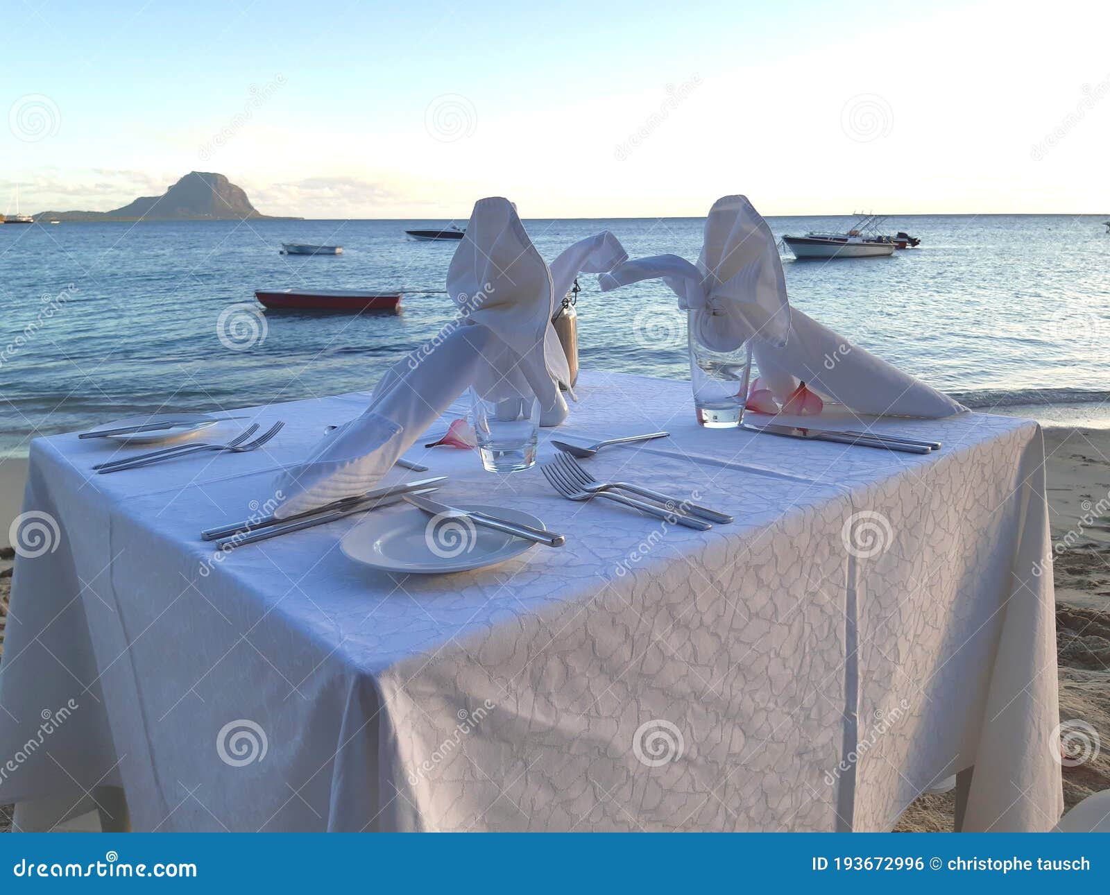 Attractive Table Nicely Set for a Romantic Diner in a Fantastic ...