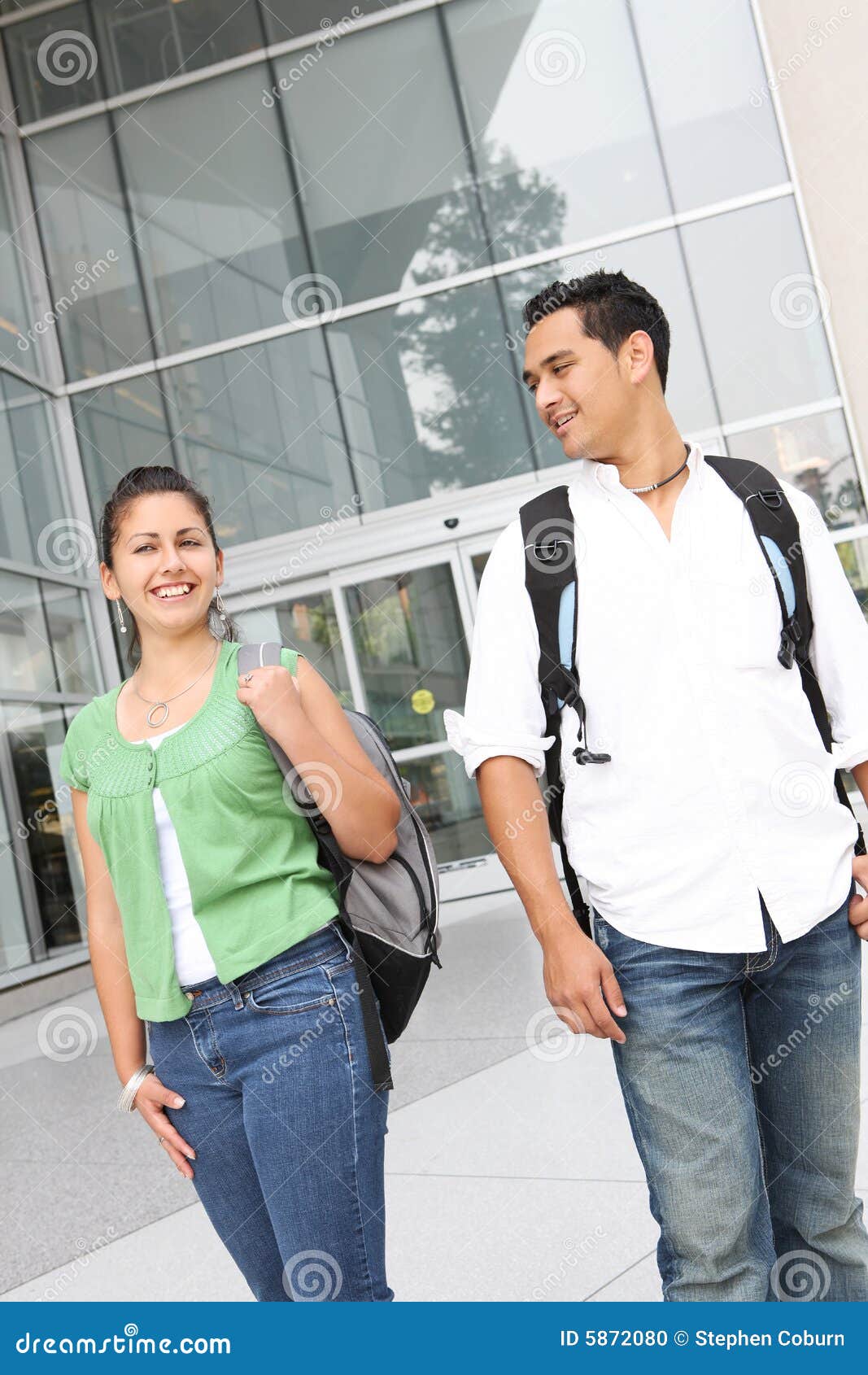 Attractive Teenage Students at College Stock Photo - Image of cute ...
