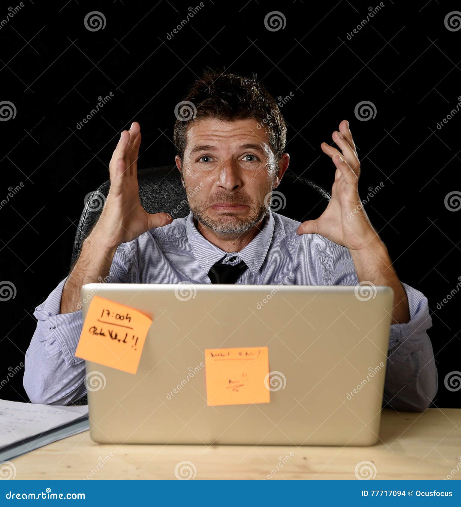 Attractive Tired Businessman Tired Overwhelmed Heavy Work Load