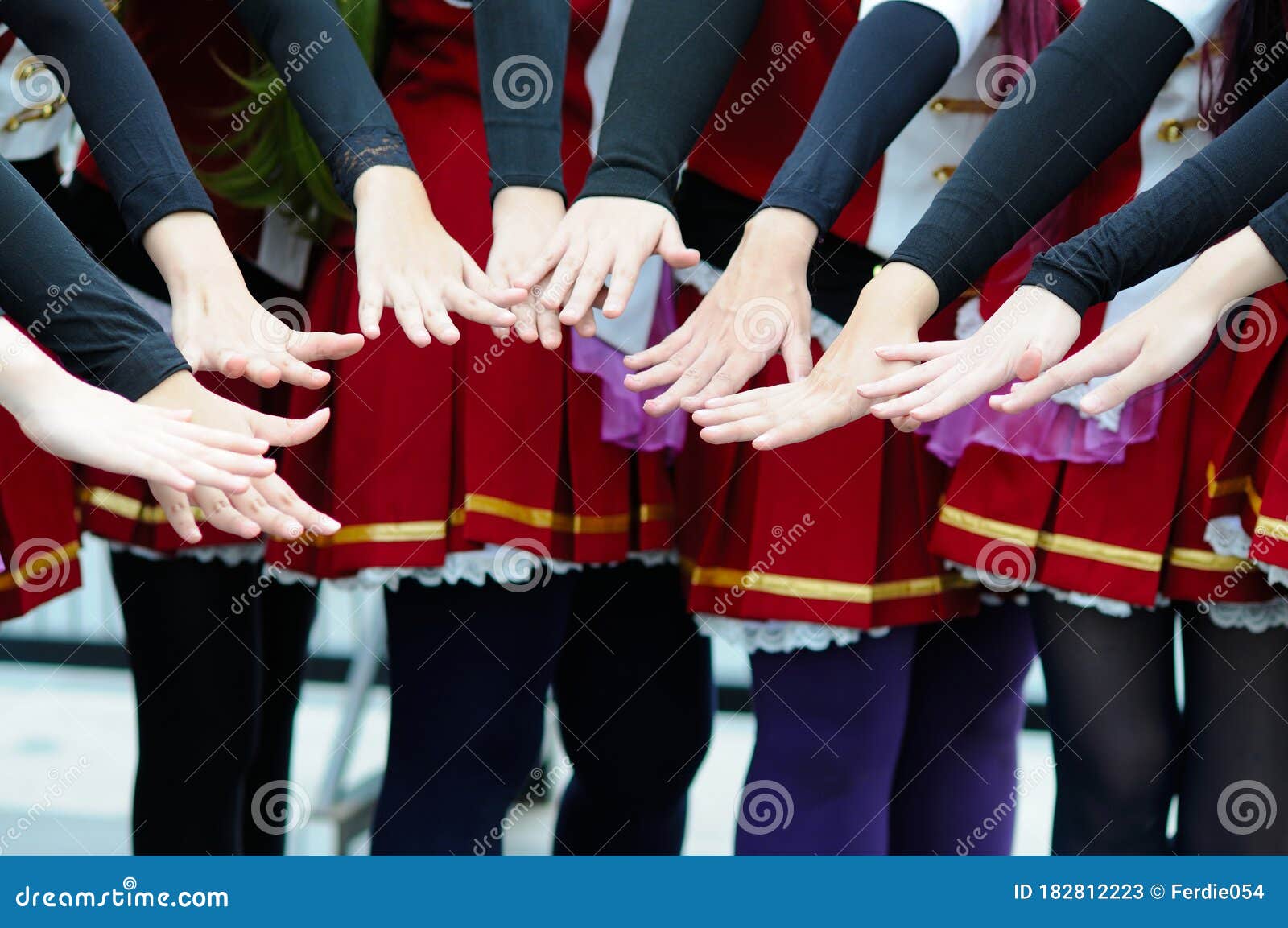 Attractive Unity Hands by a Dance Group Stock Image - Image of team ...