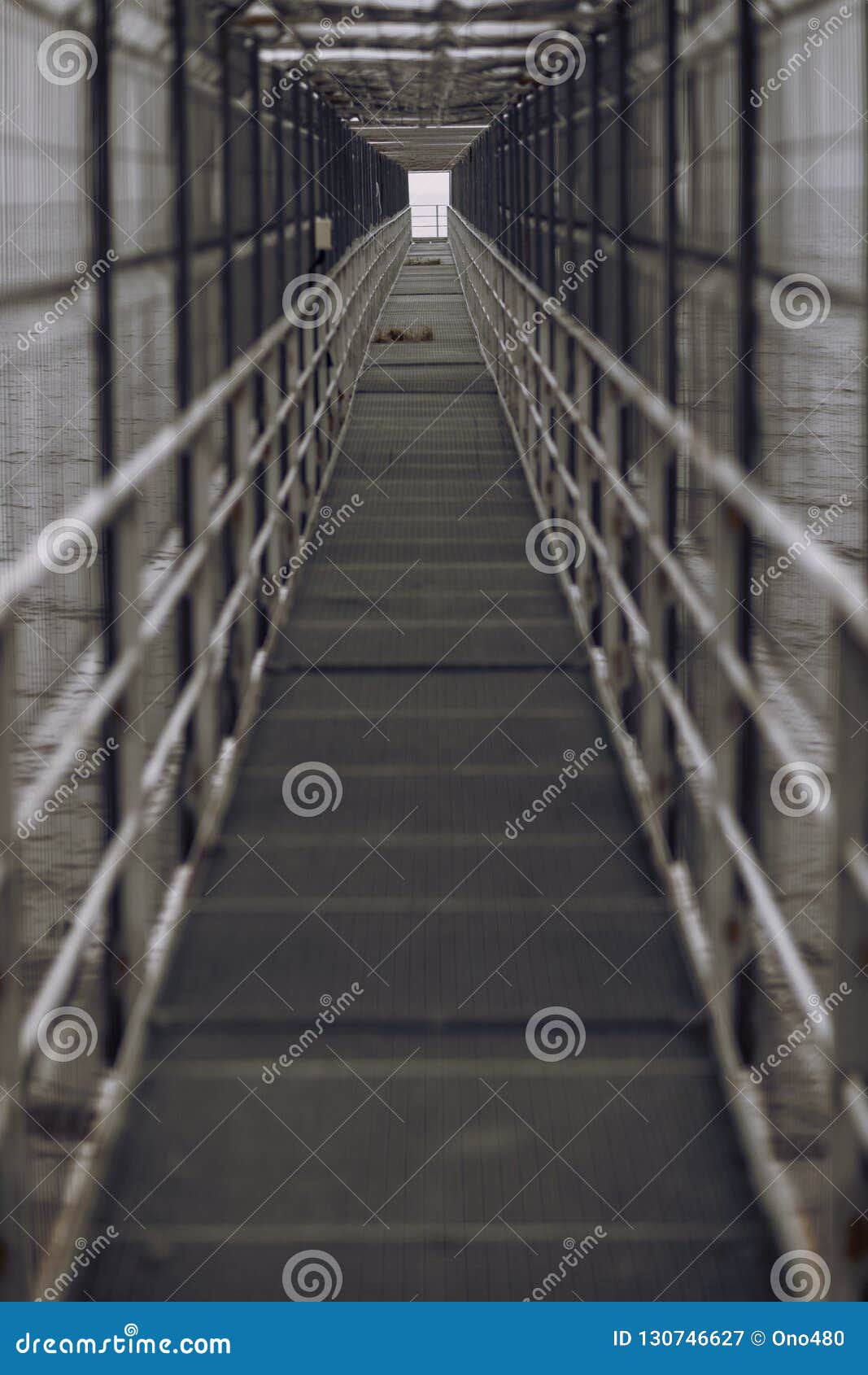 Attractive View of the Pier. Perspective of the Metal Structure of a ...