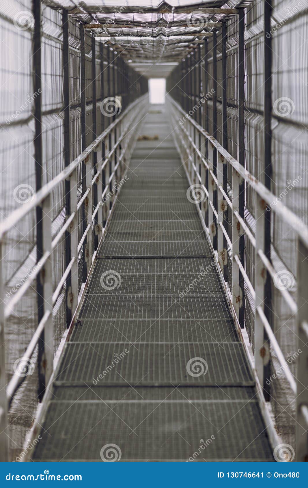 Attractive View of the Pier. Perspective of the Metal Structure of a ...