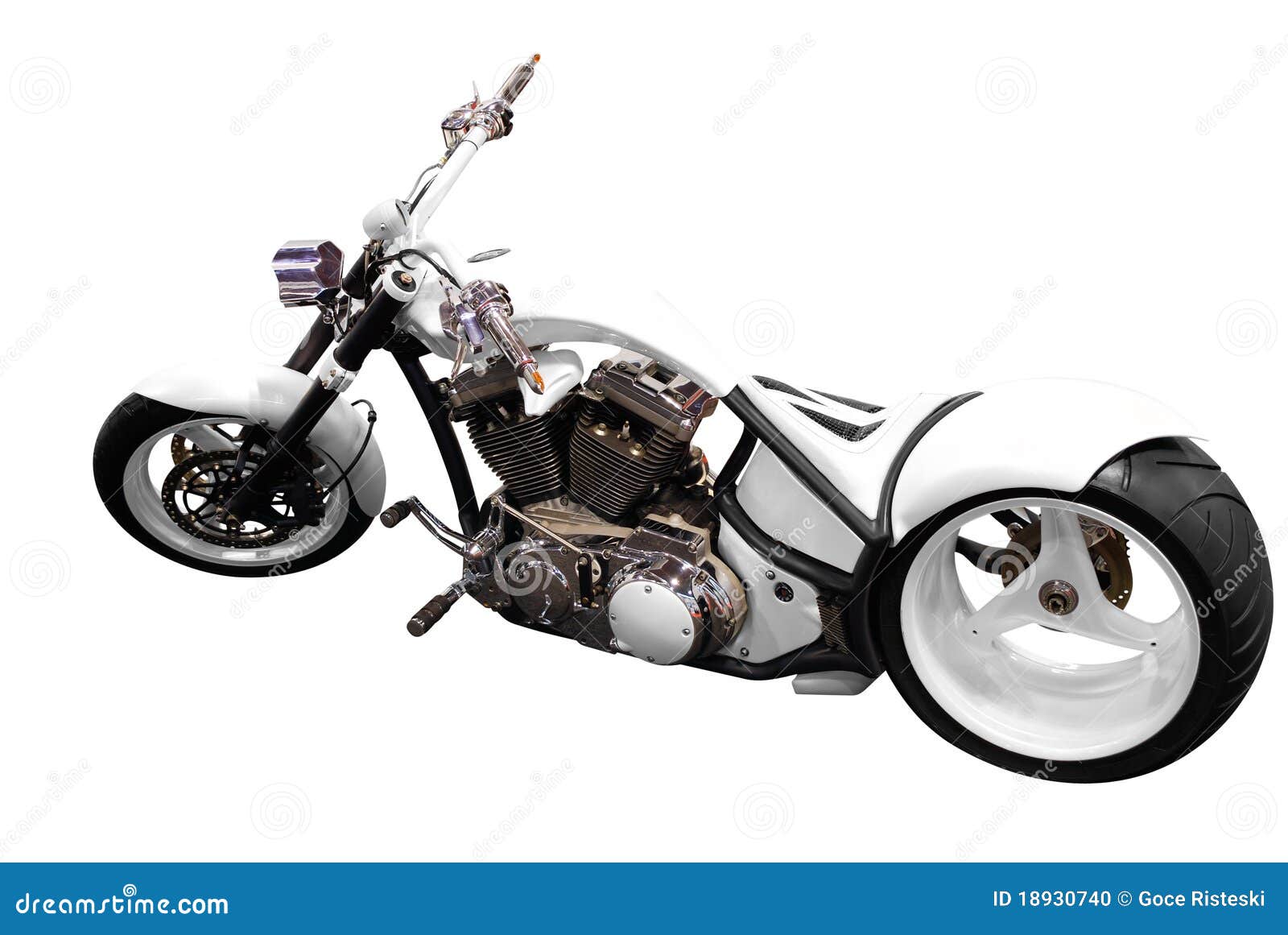 Attractive White Motorcycle Isolated Stock Photo - Image of engine ...