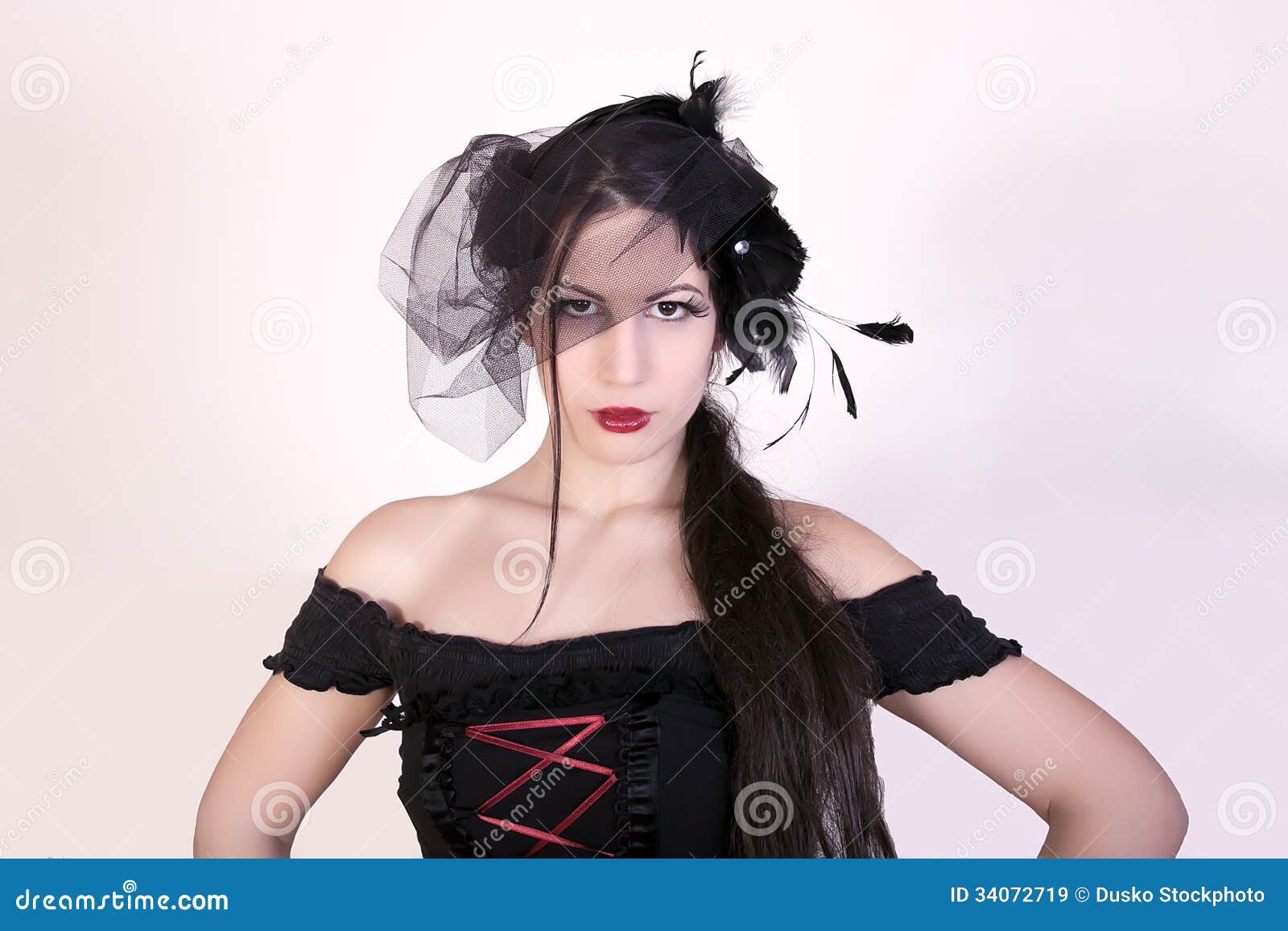 Attractive Widow with a Veil Stock Image - Image of fashion, glamour ...
