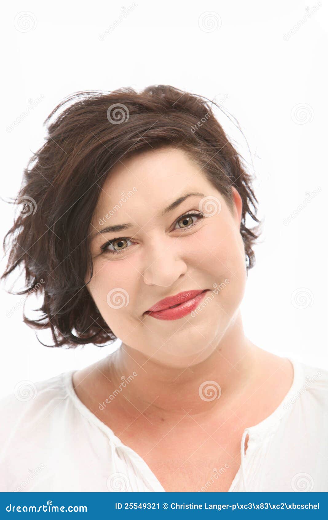 Attractive Woman with Amused Eyes Stock Image - Image of headshot ...