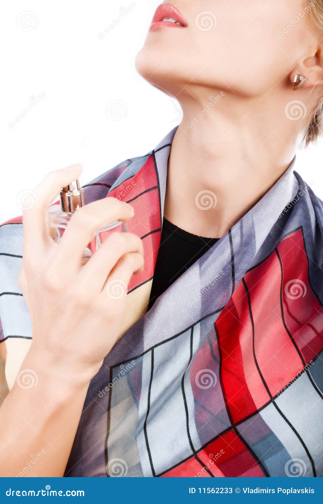 Attractive Woman Applying Perfume Stock Image - Image of glamor ...