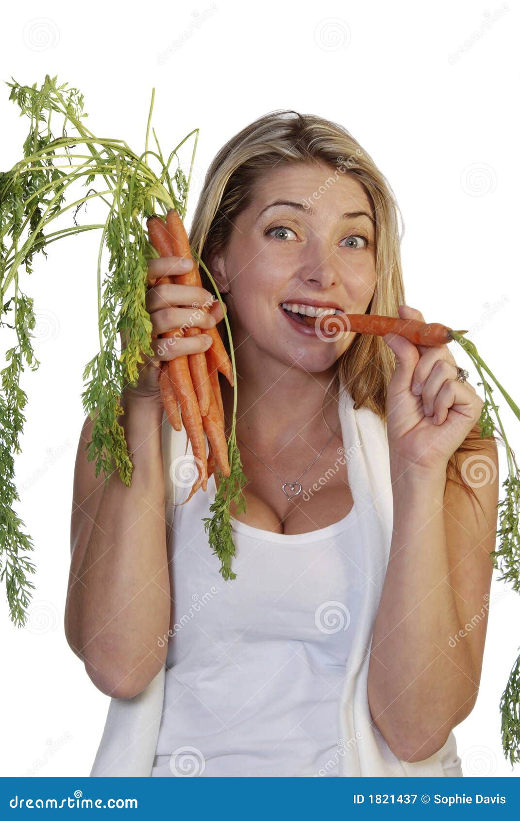 Attractive Woman Biting Carrots Stock Image - Image of dieting, woman ...