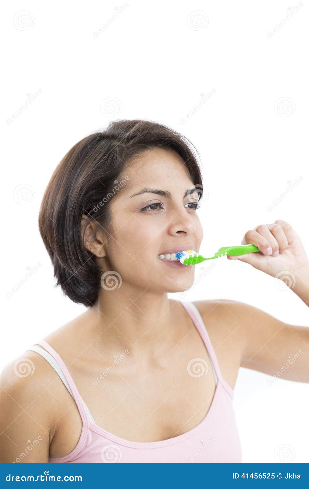 Attractive Woman Brushing Teeth Stock Image - Image of hygiene, dental ...